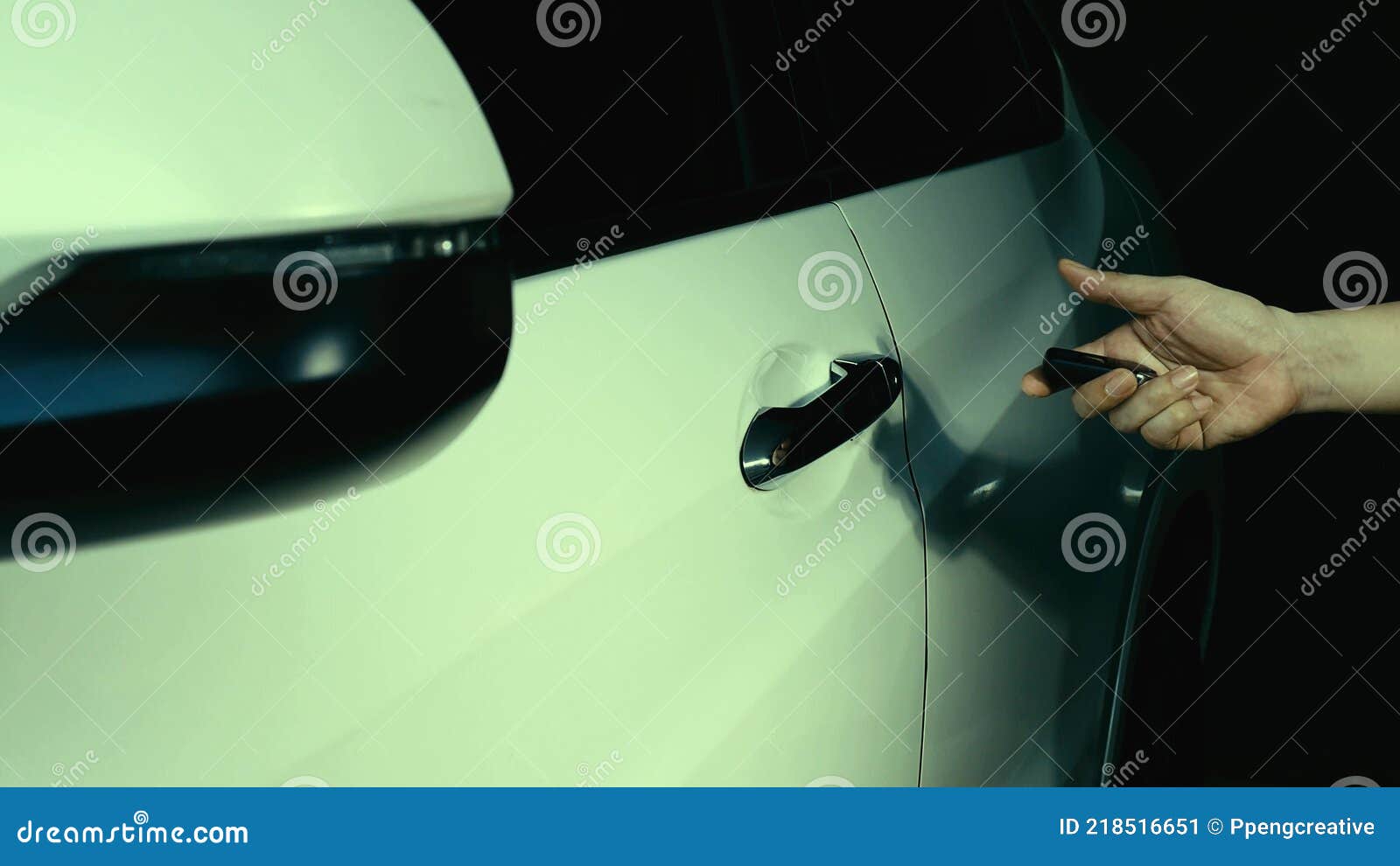 Pressing the Button of the Car Key and the Lights Blink Stock Video ...