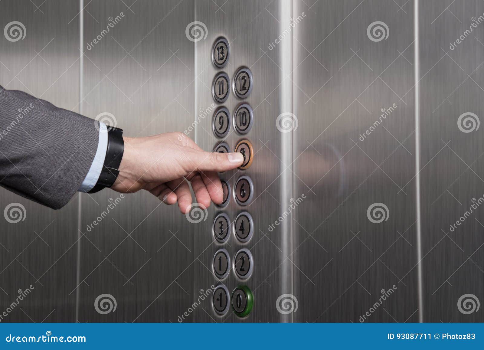 Pressing The Button In The Elevator Royalty-Free Stock Photo ...