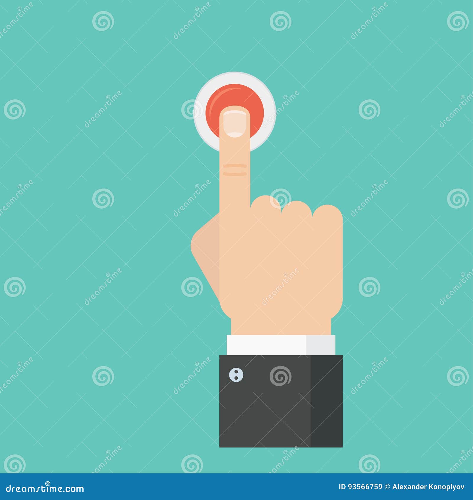 Pressing Button Vector Illustration Stock Vector - Illustration of ...