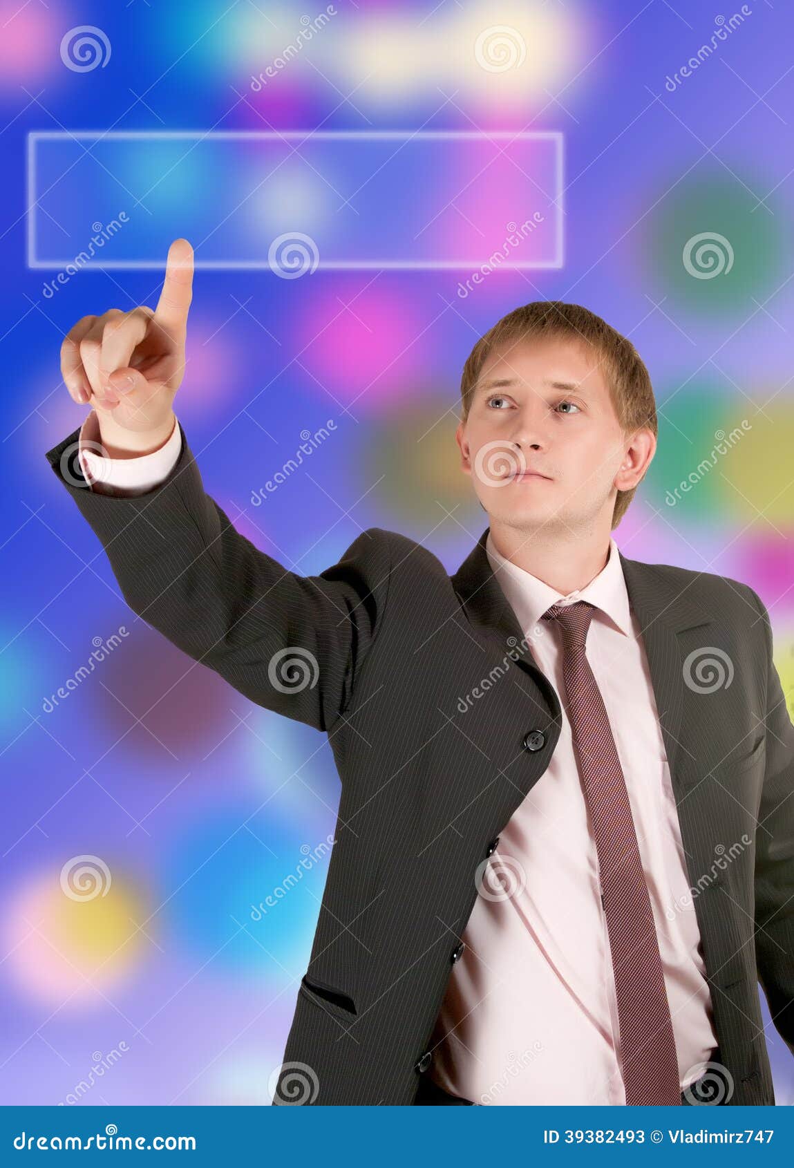 Pressing the button stock image. Image of suit, finger - 39382493
