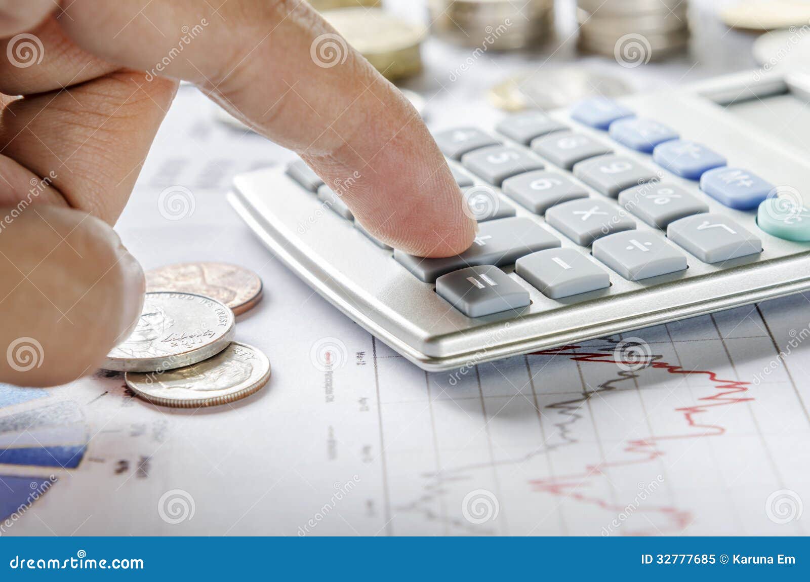 Pressing calculator stock image. Image of currency, exchange - 32777685