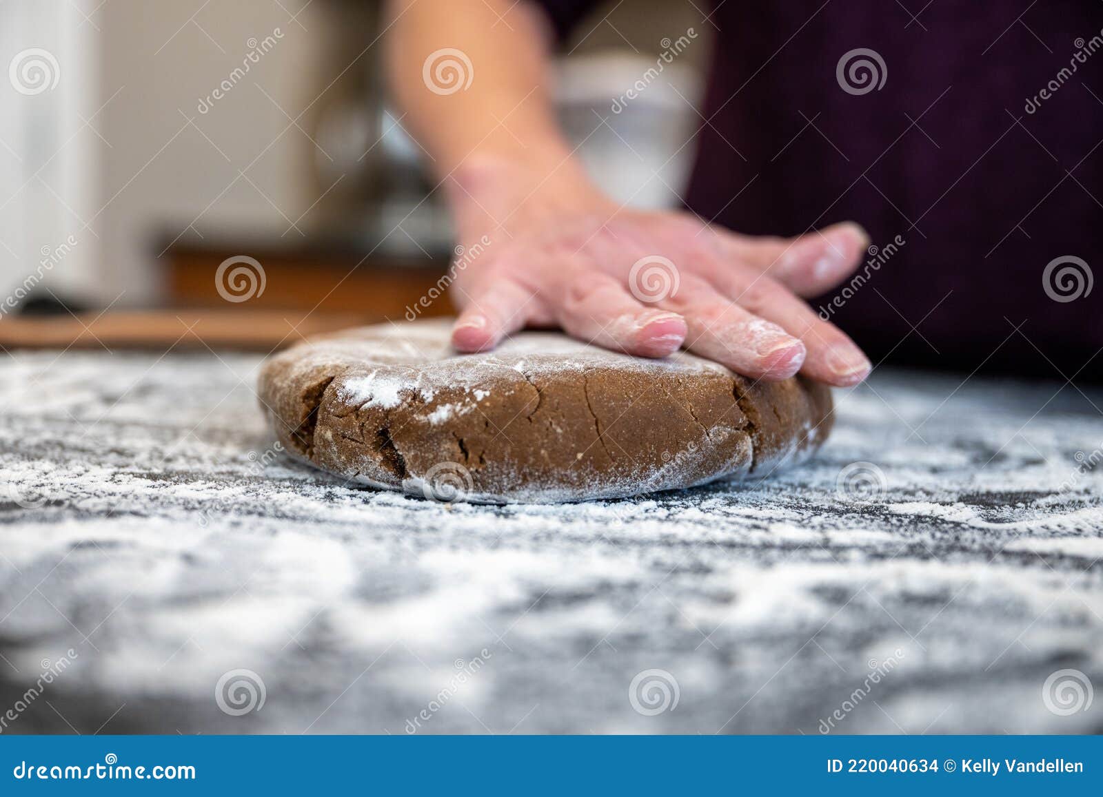 Pressing a Disk of Gingerbread Cookie Dough Stock Photo - Image of ...