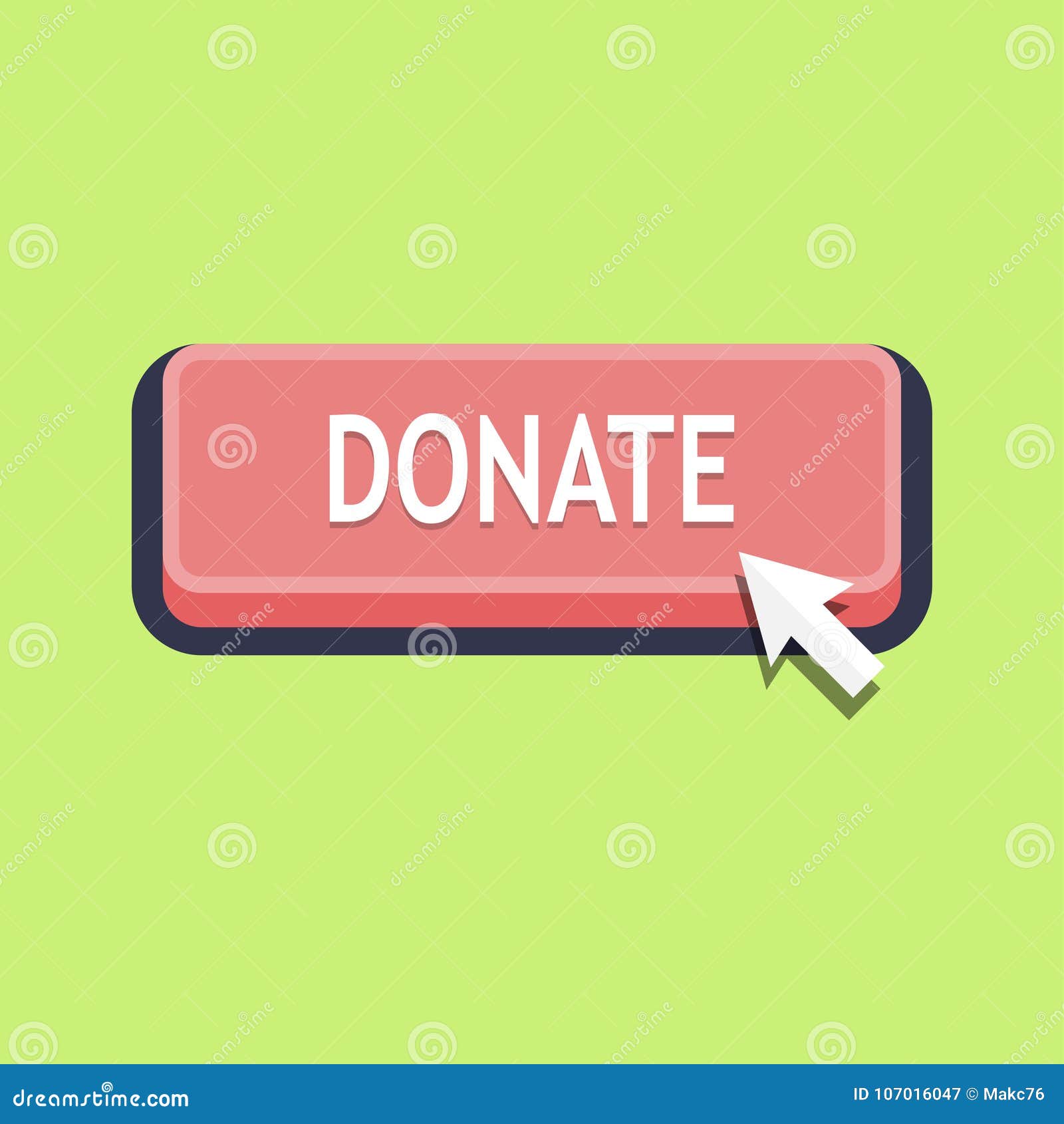 Pressing donate button stock vector. Illustration of donation - 107016047