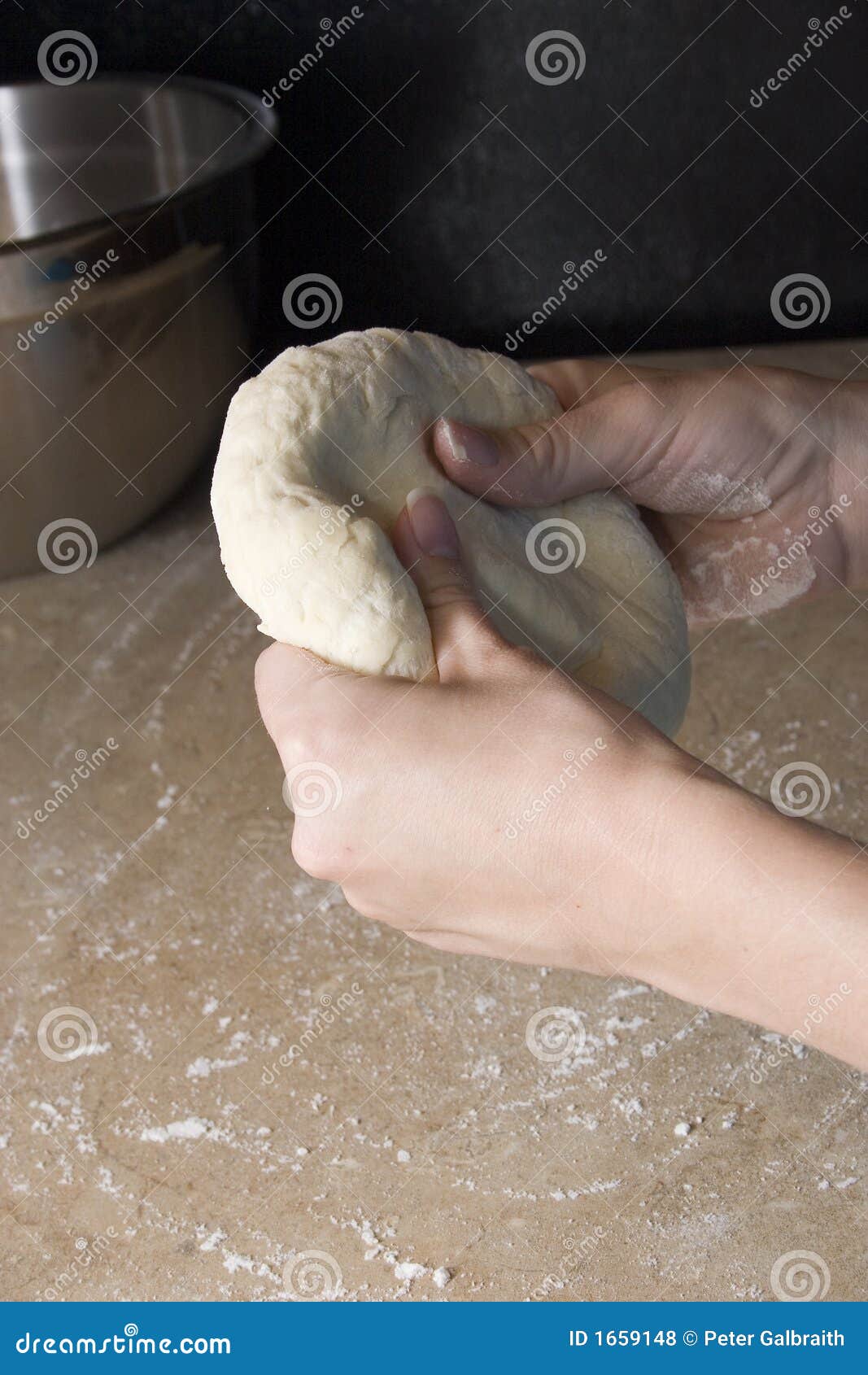 Pressing dough stock photo. Image of bread, prepare, messy - 1659148