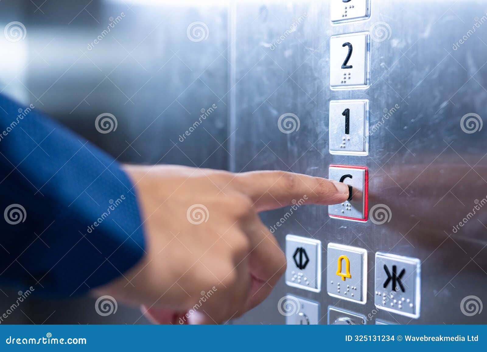 Pressing Elevator Button, Person in Business Attire Using Elevator in ...
