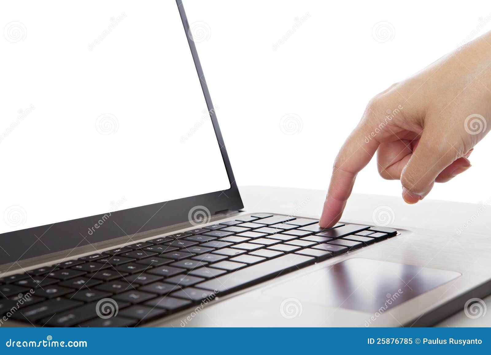 Pressing the enter button stock image. Image of multimedia - 25876785