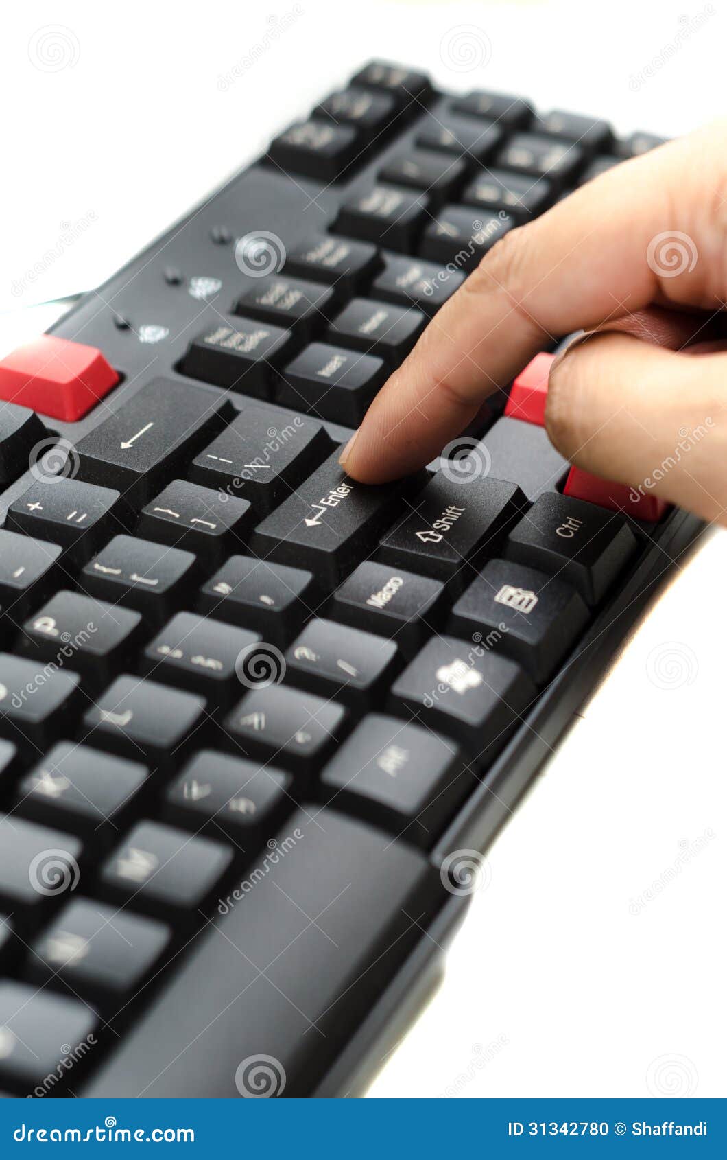 Pressing Enter editorial image. Image of electronic, button - 31342780
