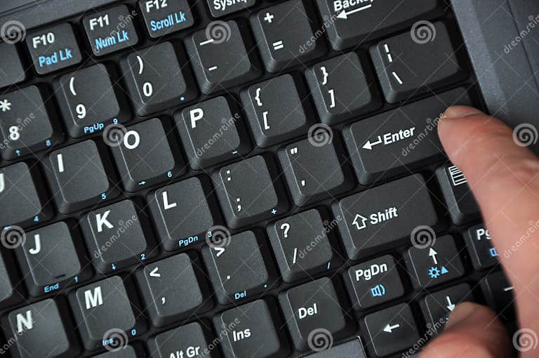 Pressing enter key stock image. Image of computer, communication - 23492713