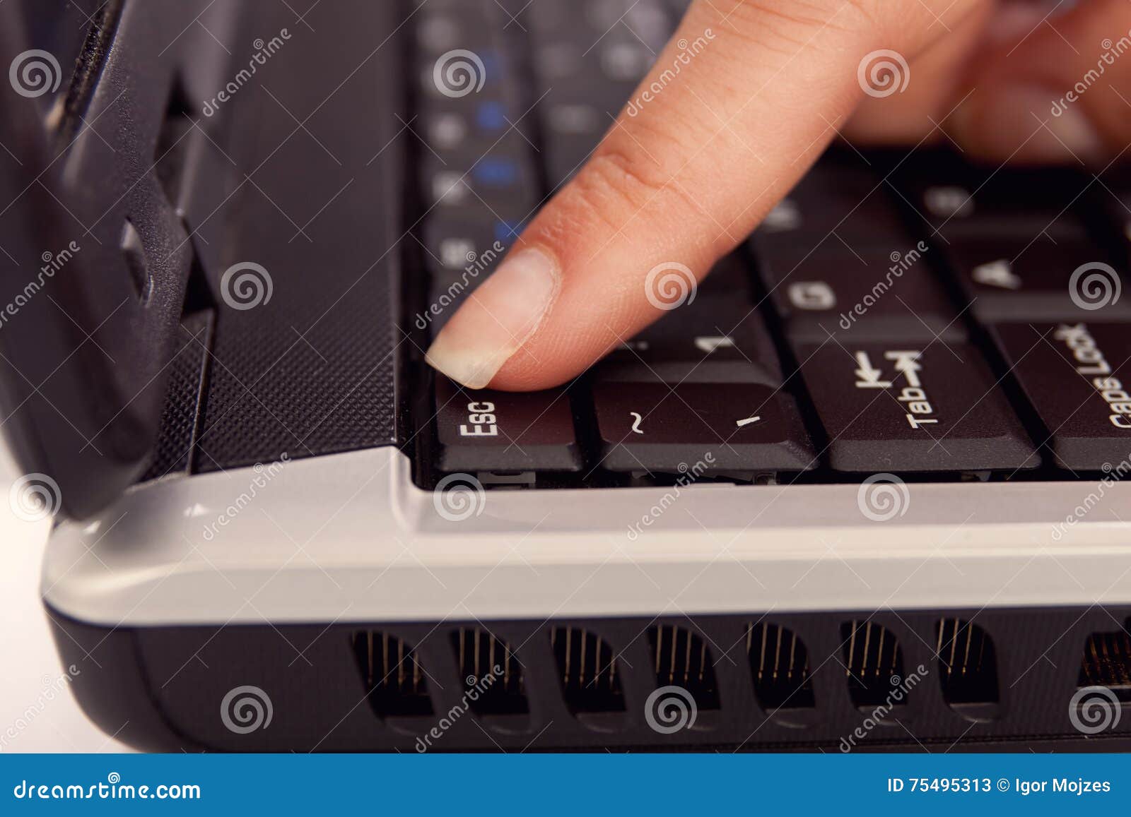 Pressing escape stock image. Image of detail, press, laptop - 75495313