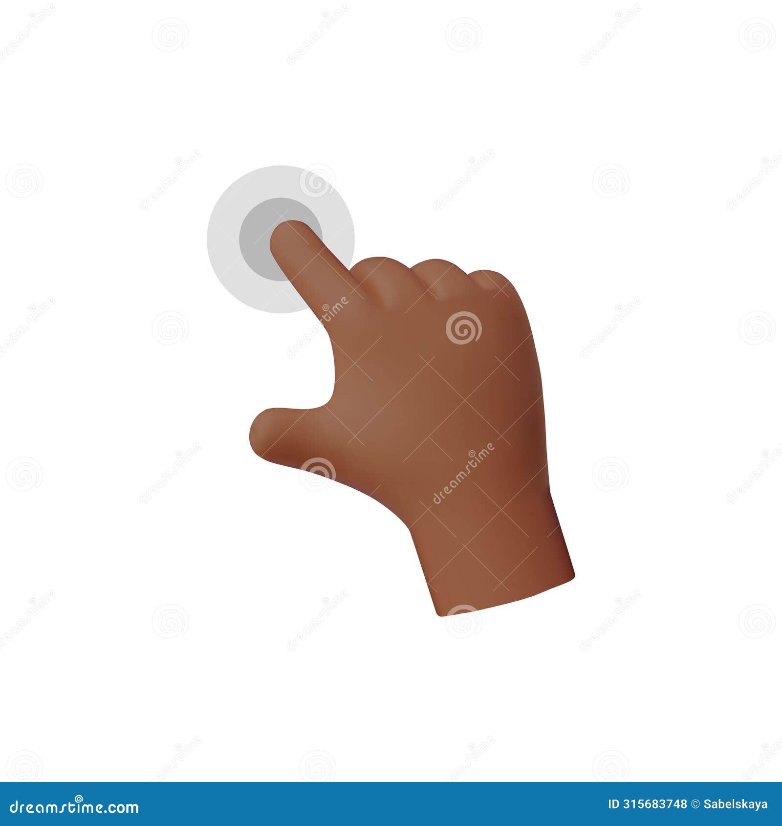 Pressing Gesture 3D Hand Icon Vector Illustration Stock Vector ...