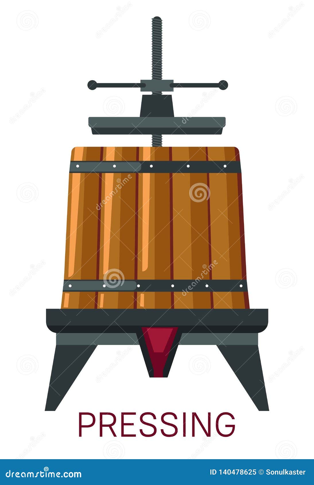 Grapes Pressing By Barefoot Farm Boys. Linear Drawing Isolated On A ...