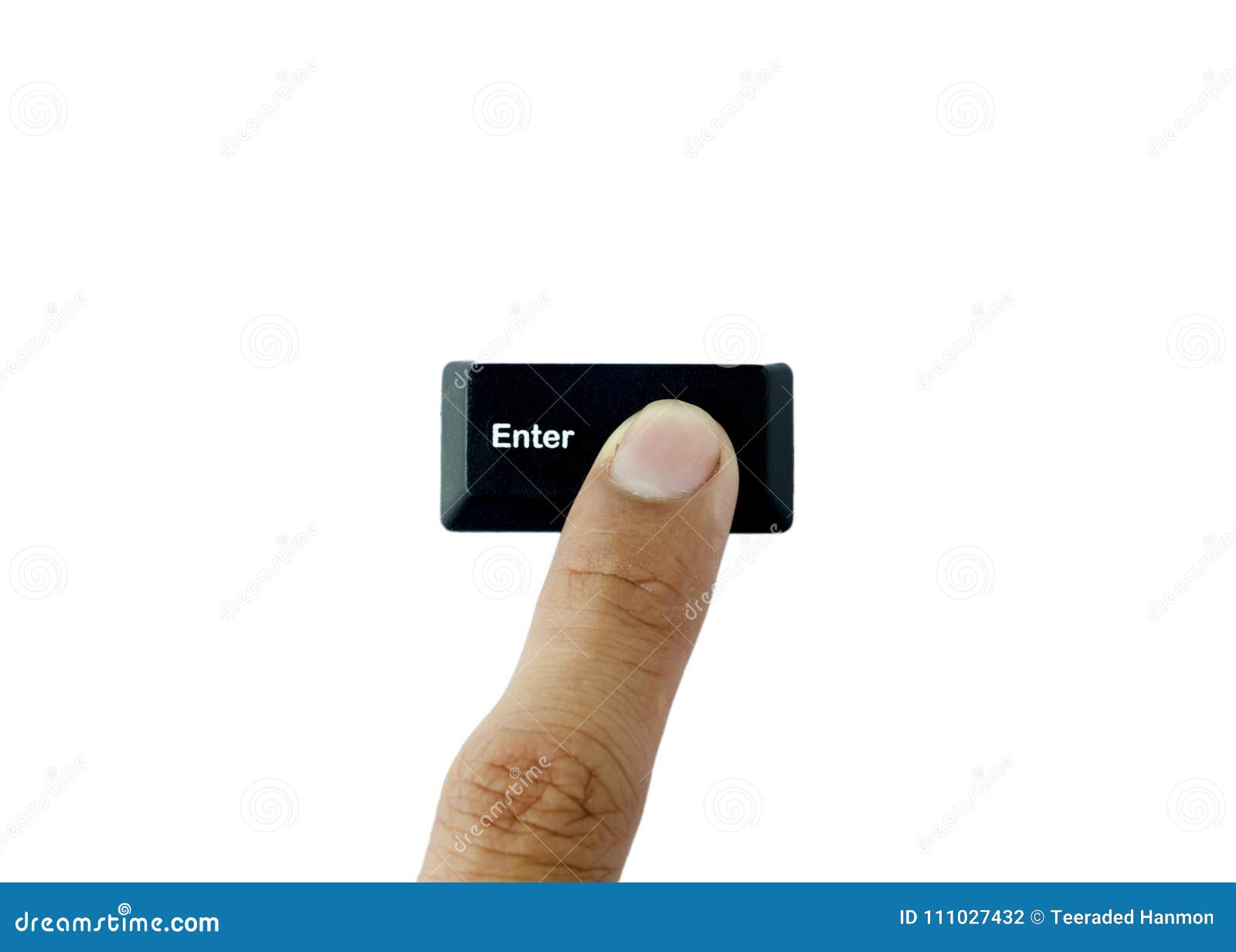 Pressing Keyboard Button Command Enter Stock Photo - Image of closeup ...