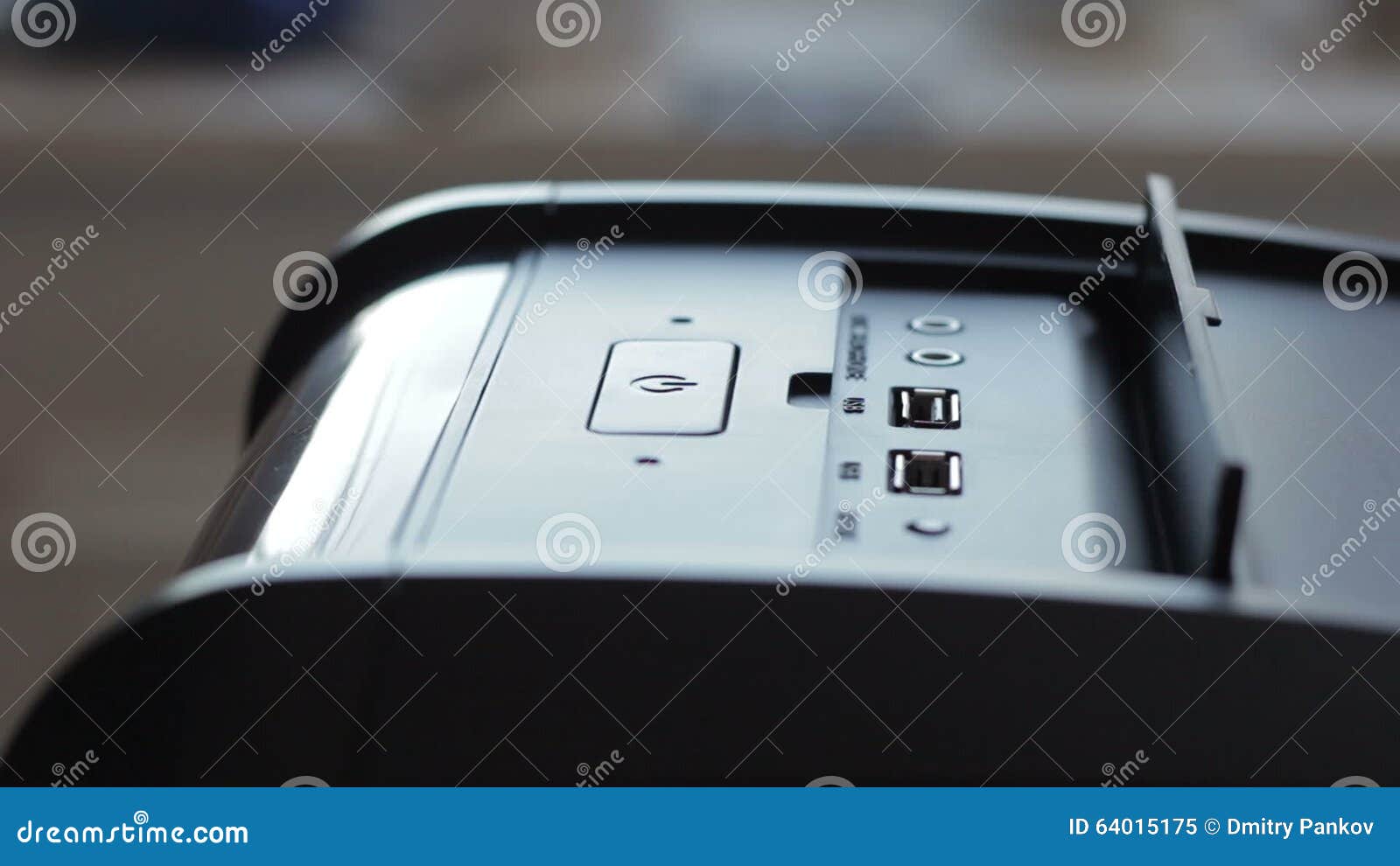 Pressing the PC Power Button Stock Video - Video of blue, object: 64015175