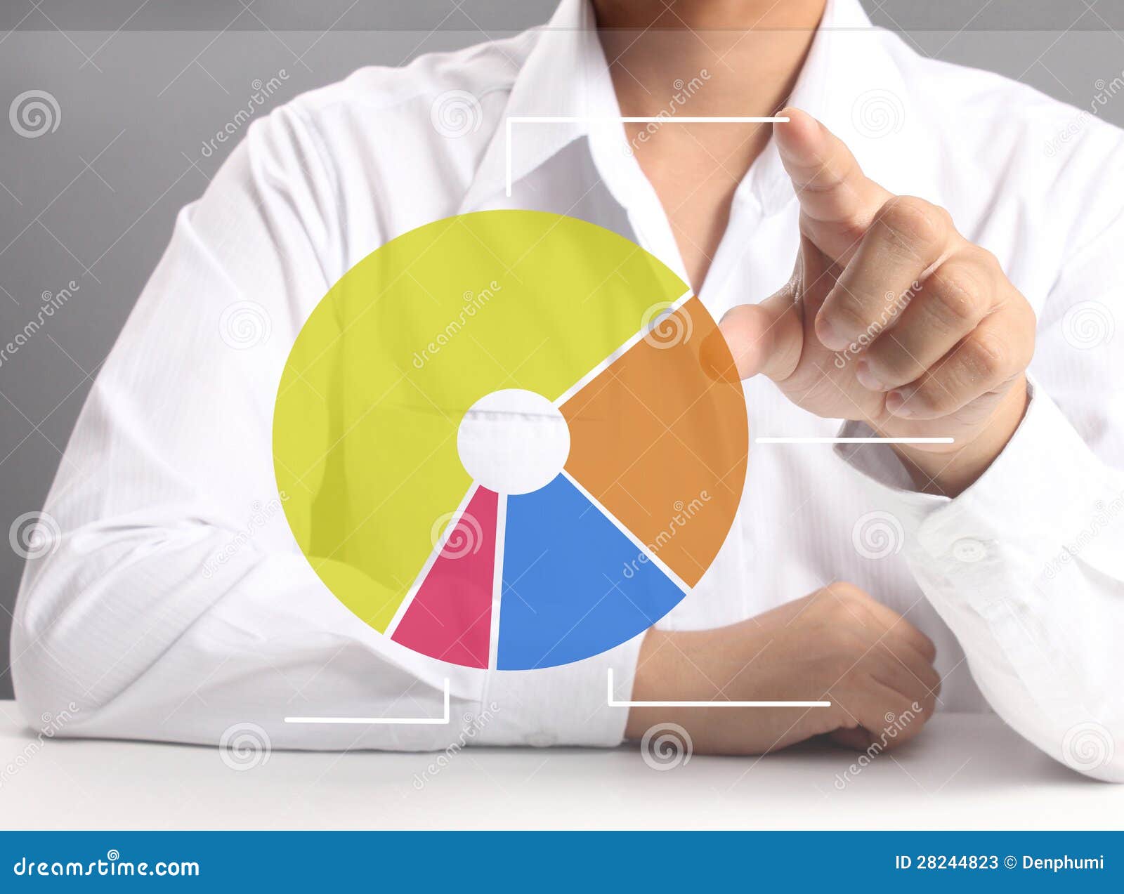 Pressing pie chart button stock illustration. Illustration of paint ...