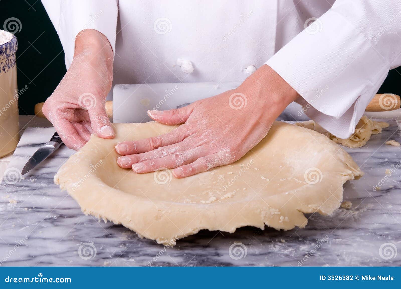 Pressing Pie Dough stock photo. Image of worker, bakery - 3326382