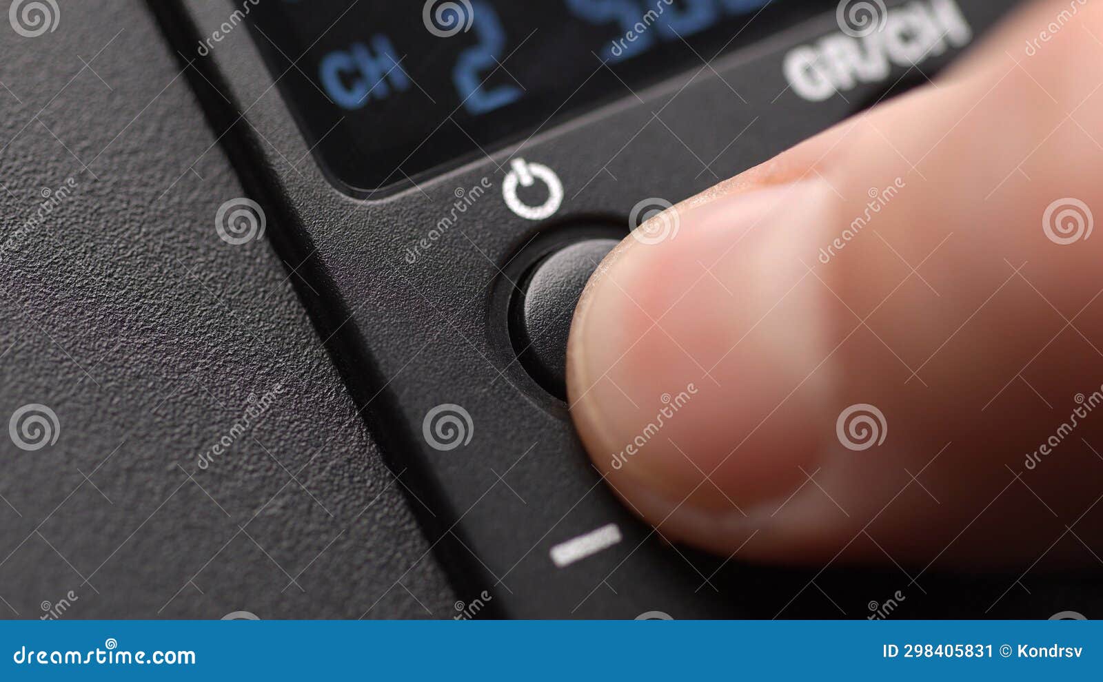 Pressing Power Button on Digital Device. Stock Image - Image of ...