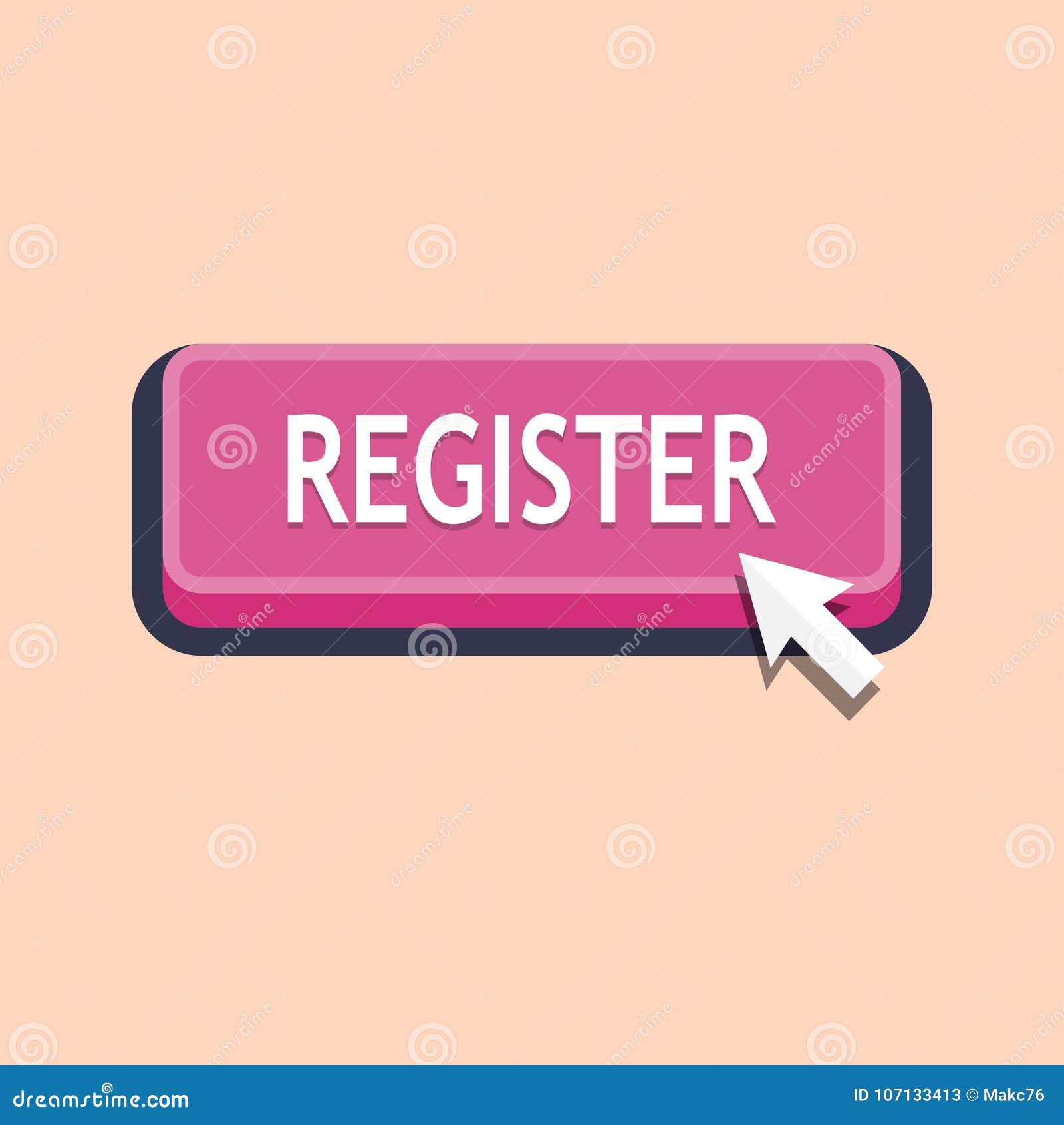 Pressing register button stock vector. Illustration of symbol - 107133413