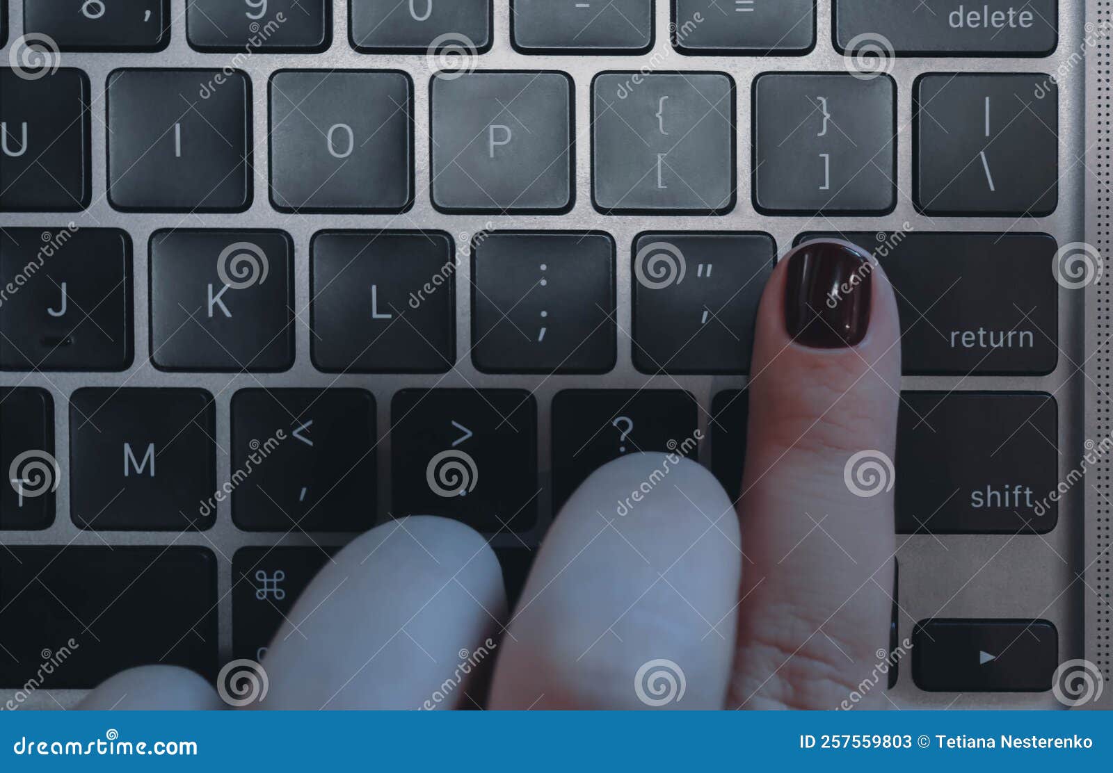 The Return Button On A Computer Keyboard Colored Blue, With The ...