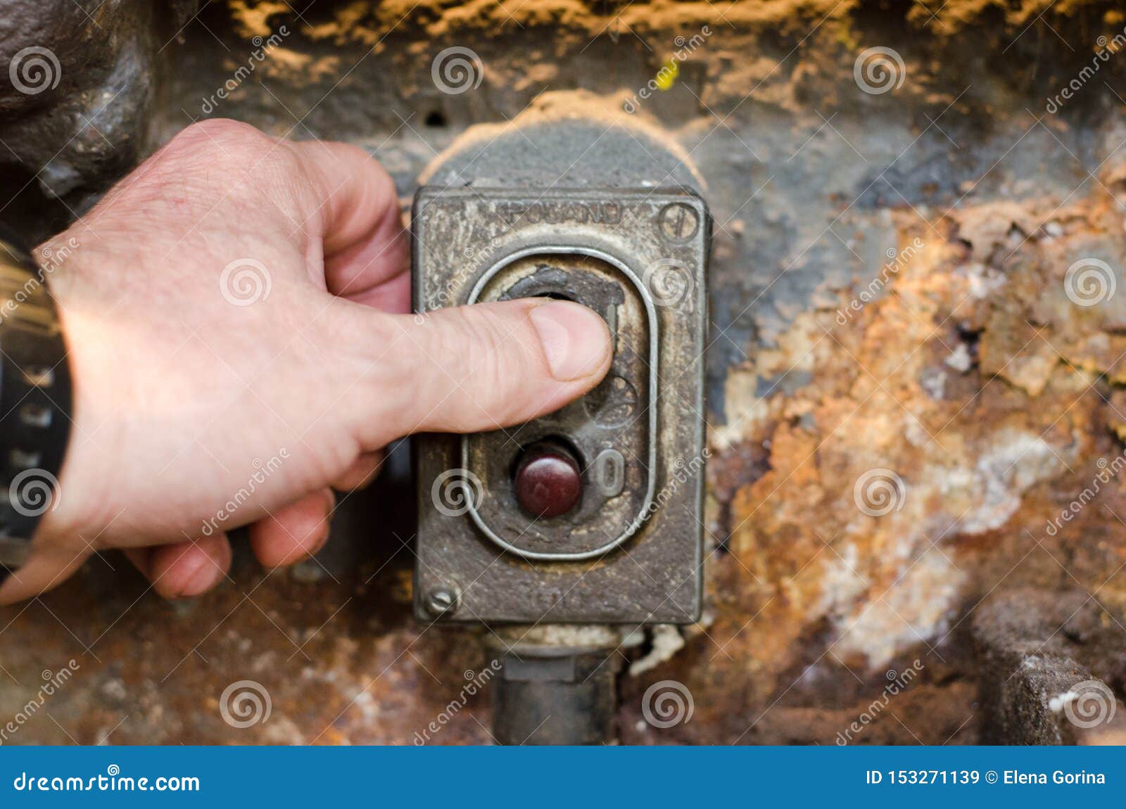 Pressing the Start Button of the Grinding Machine Stock Image - Image ...