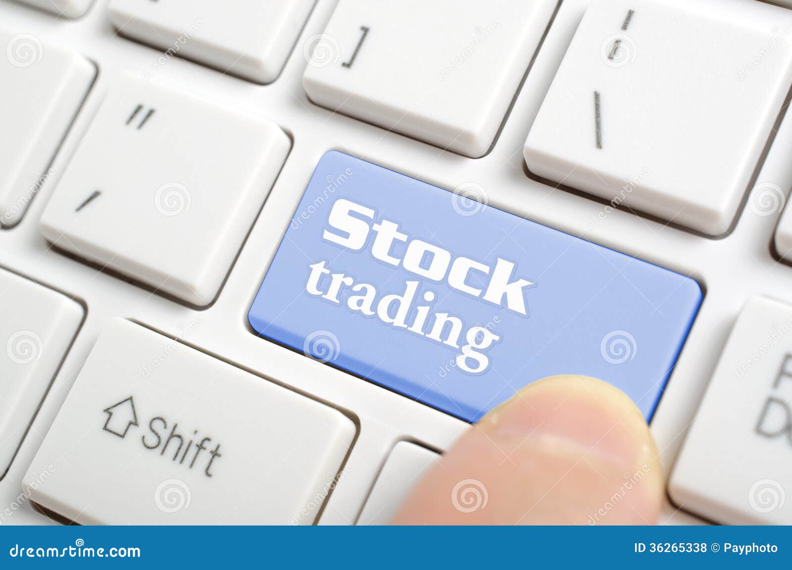Pressing Stock Trading Key on Keyboard Stock Photo - Image of ...