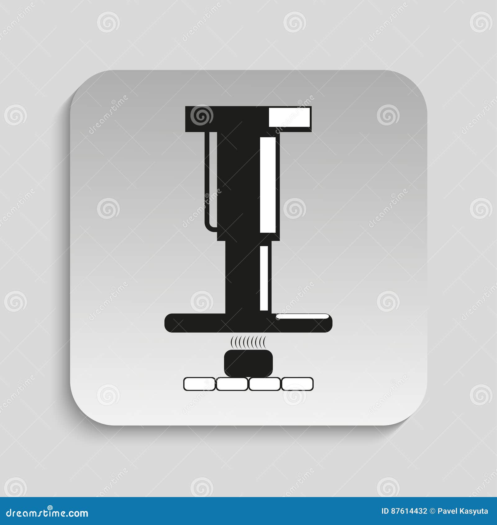 Pressing Work on the Assembly Line. Vector Icon. Stock Vector ...