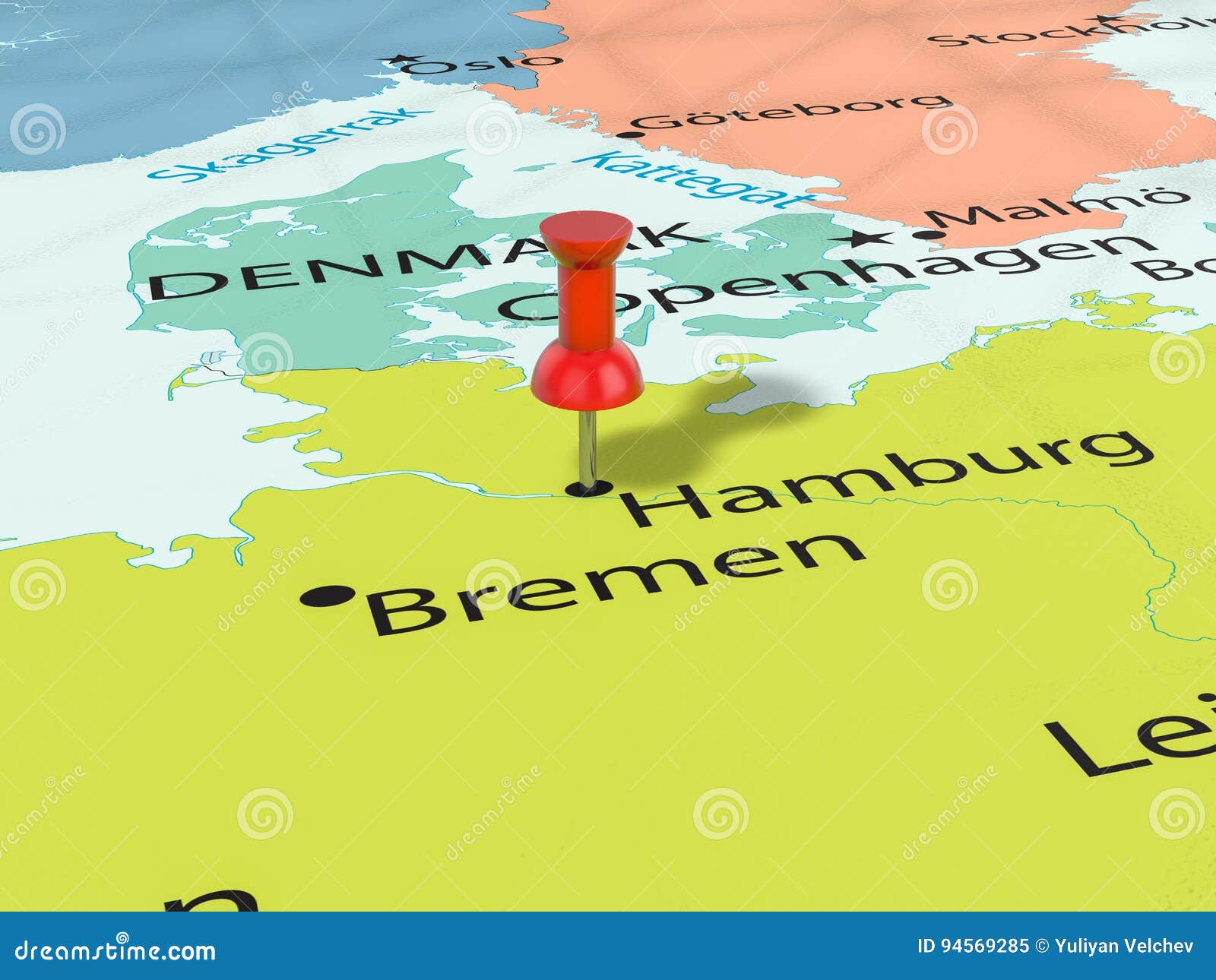 A Pressione Sulla Mappa Di Amburgo Illustrazione di Stock ...