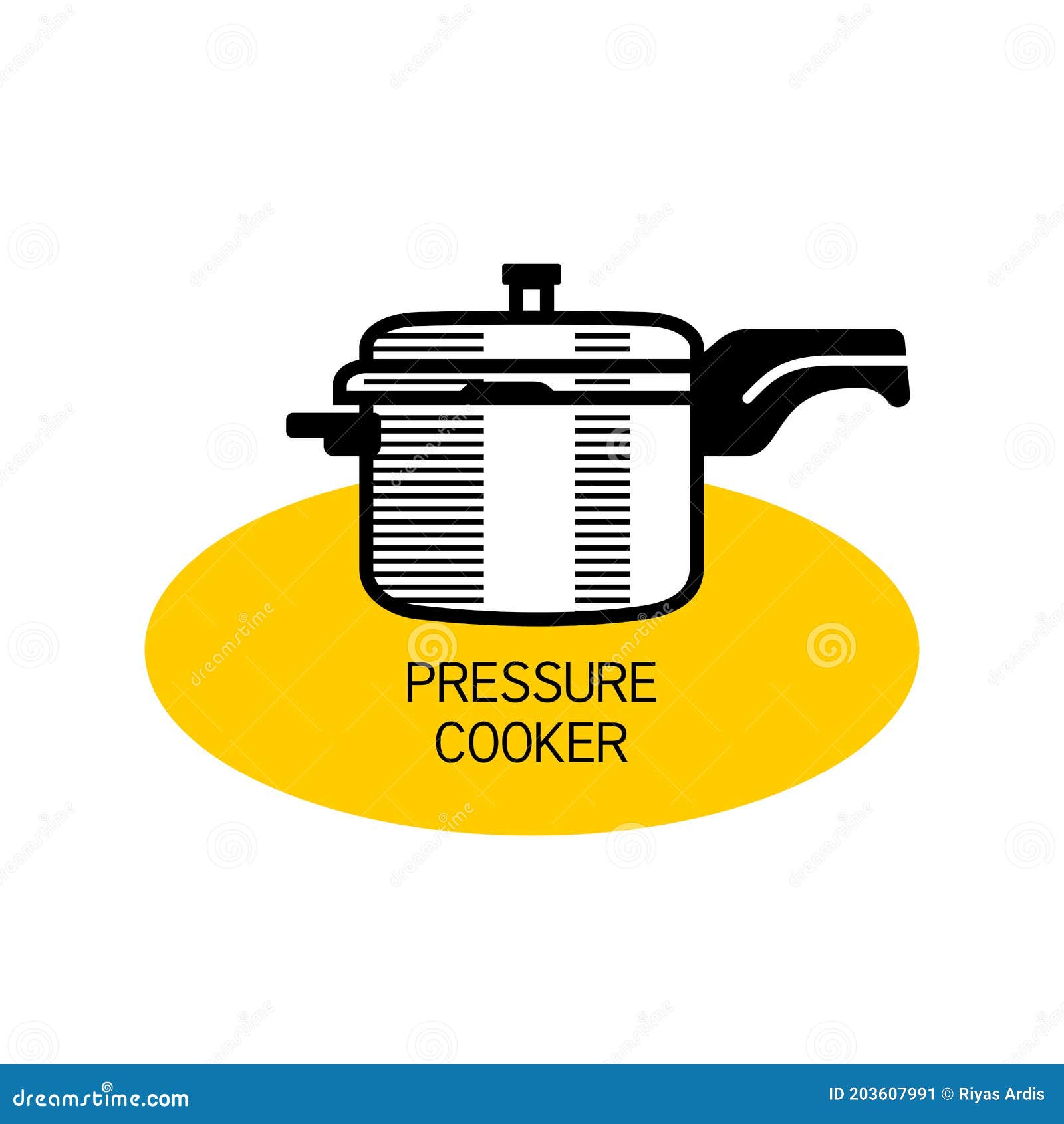 Pressure Cooker for Cooking Outline Vector for Packaging Design Stock ...