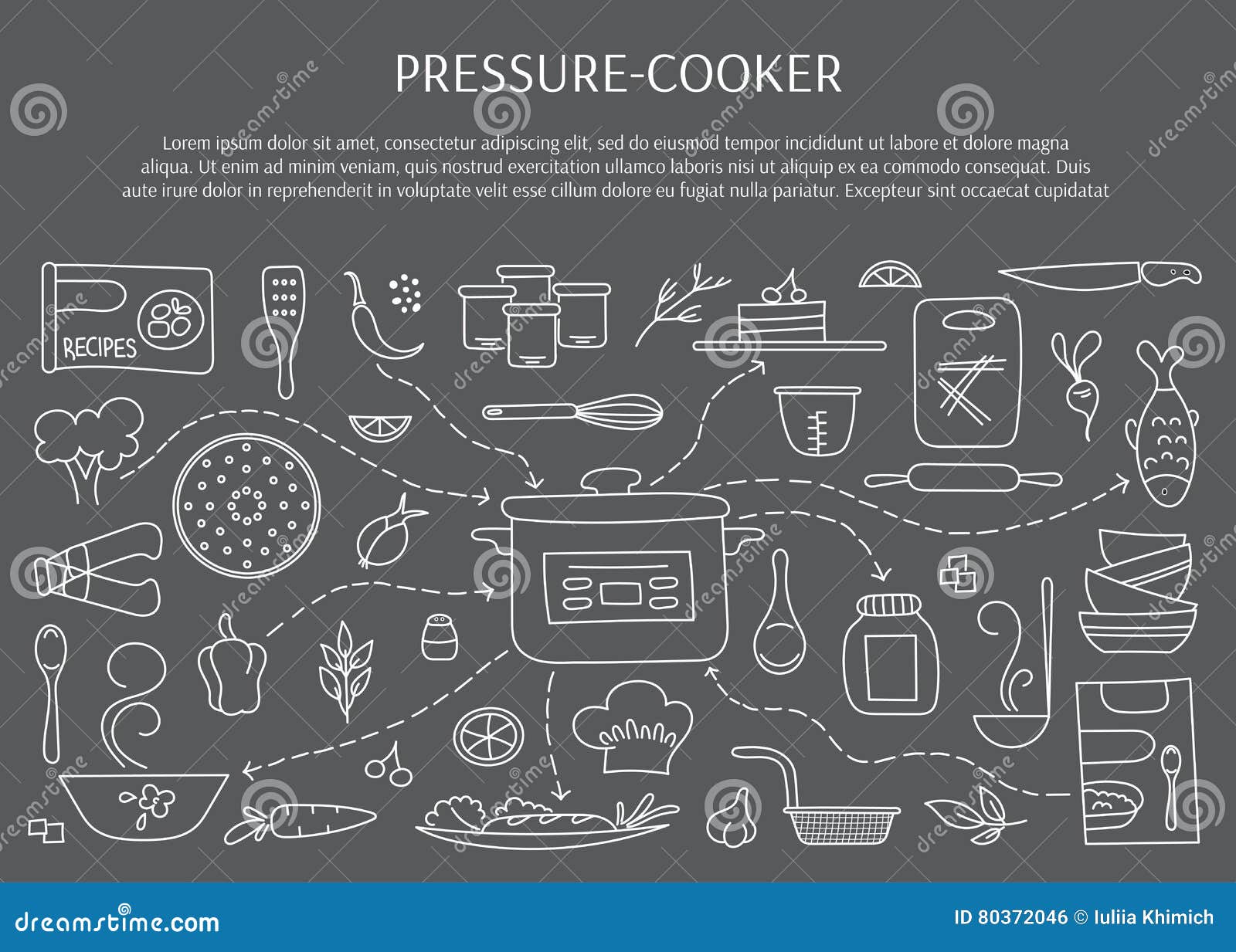 Pressure cooker elements stock vector. Illustration of element - 80372046