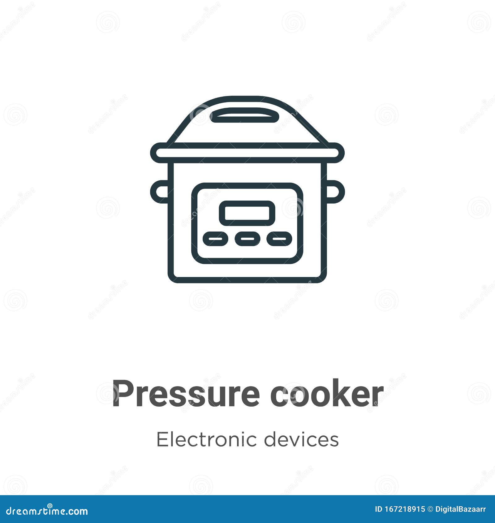 Pressure Cooker Outline Vector Icon. Thin Line Black Pressure Cooker ...