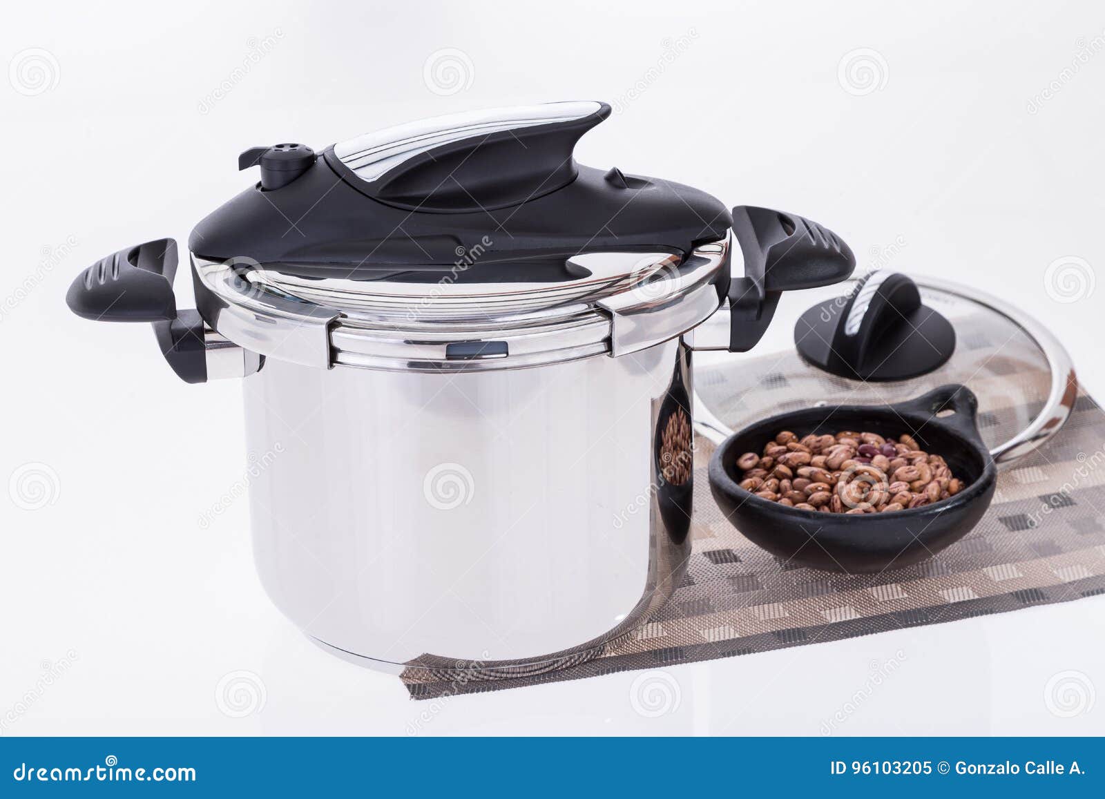 Pressure Cooker on White Background Stock Image - Image of cooking ...