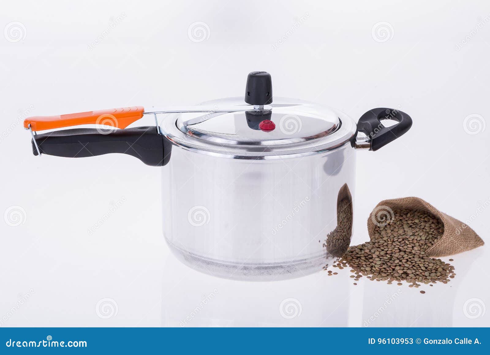 Pressure Cooker on White Background Stock Image - Image of single ...