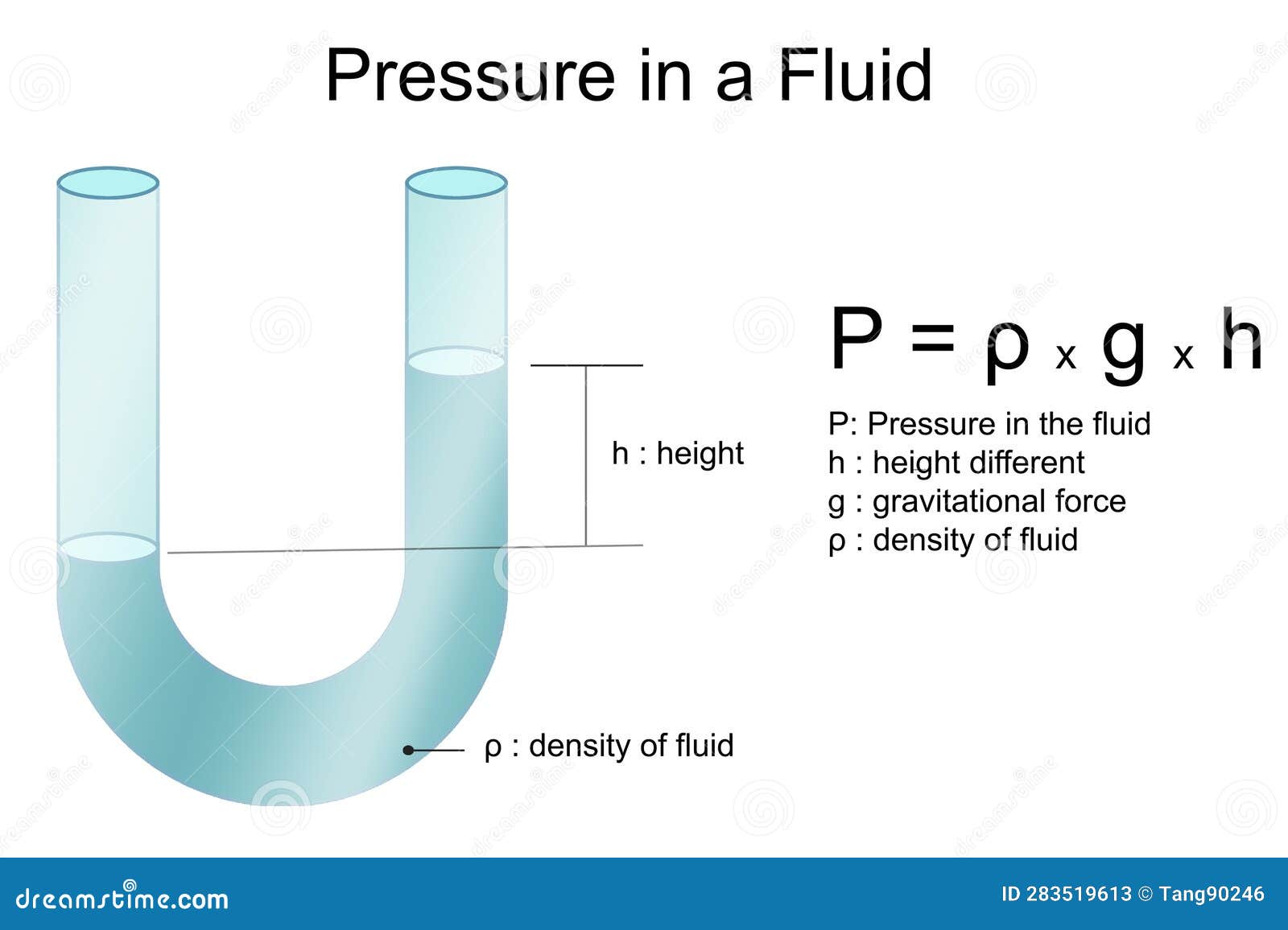 Pressure in a Fluid Diagram Stock Illustration - Illustration of flow ...