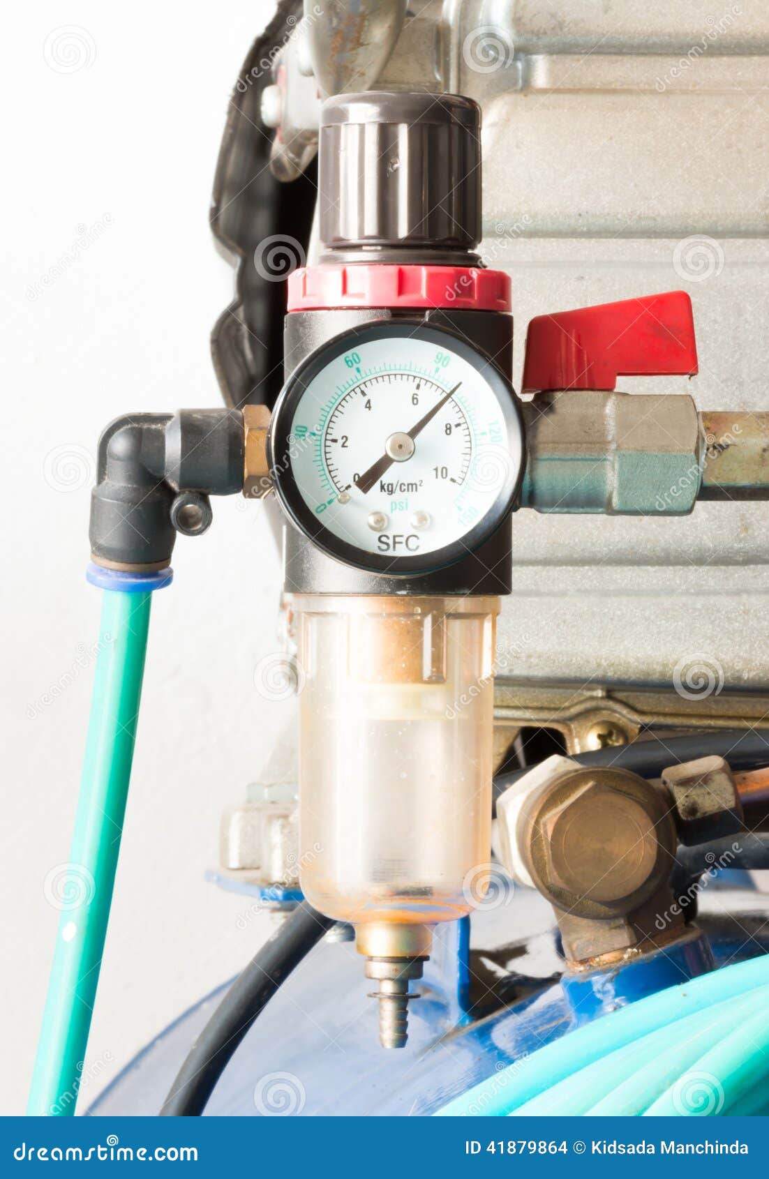 Pressure Gauge and Air Filter Regulator Stock Photo - Image of ...