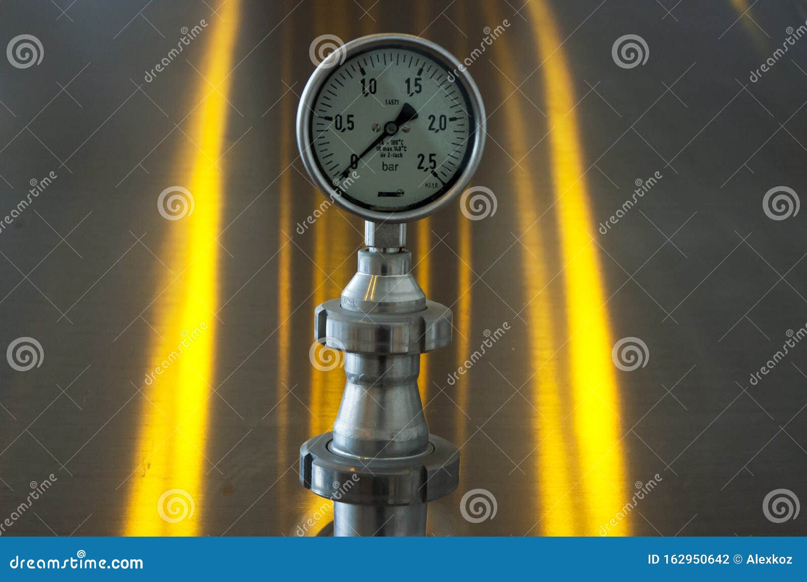 Pressure Gauge, Close-up. Pressure Differential Gauge Showing Zero Bar ... Pressure Gauge, Close-up. Pressure Differential Gauge Showing Zero Bar ...