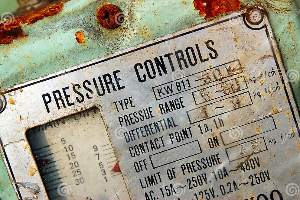 Pressure Gauge Control Panel Stock Image - Image of close, green: 8894079