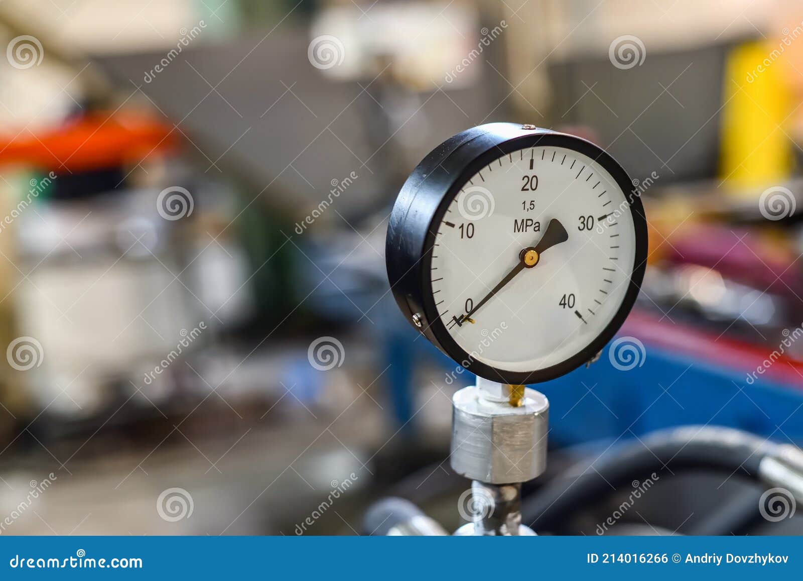 Pressure Gauge on the Control Panel of the Hydraulic Station Stock ...
