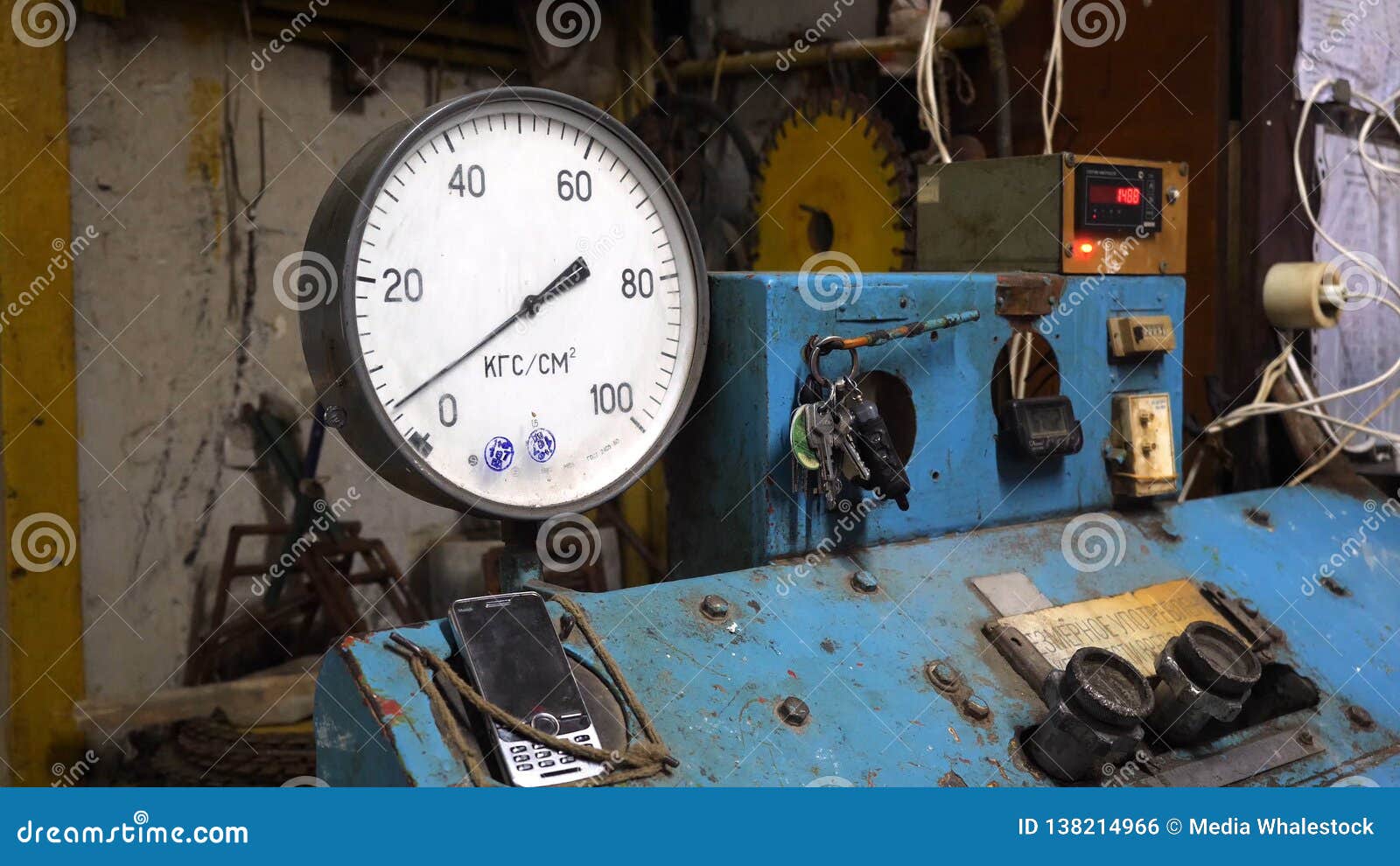 Pressure Gauge on Control Panel. Pressure Gauge or Pressure Indicator ...