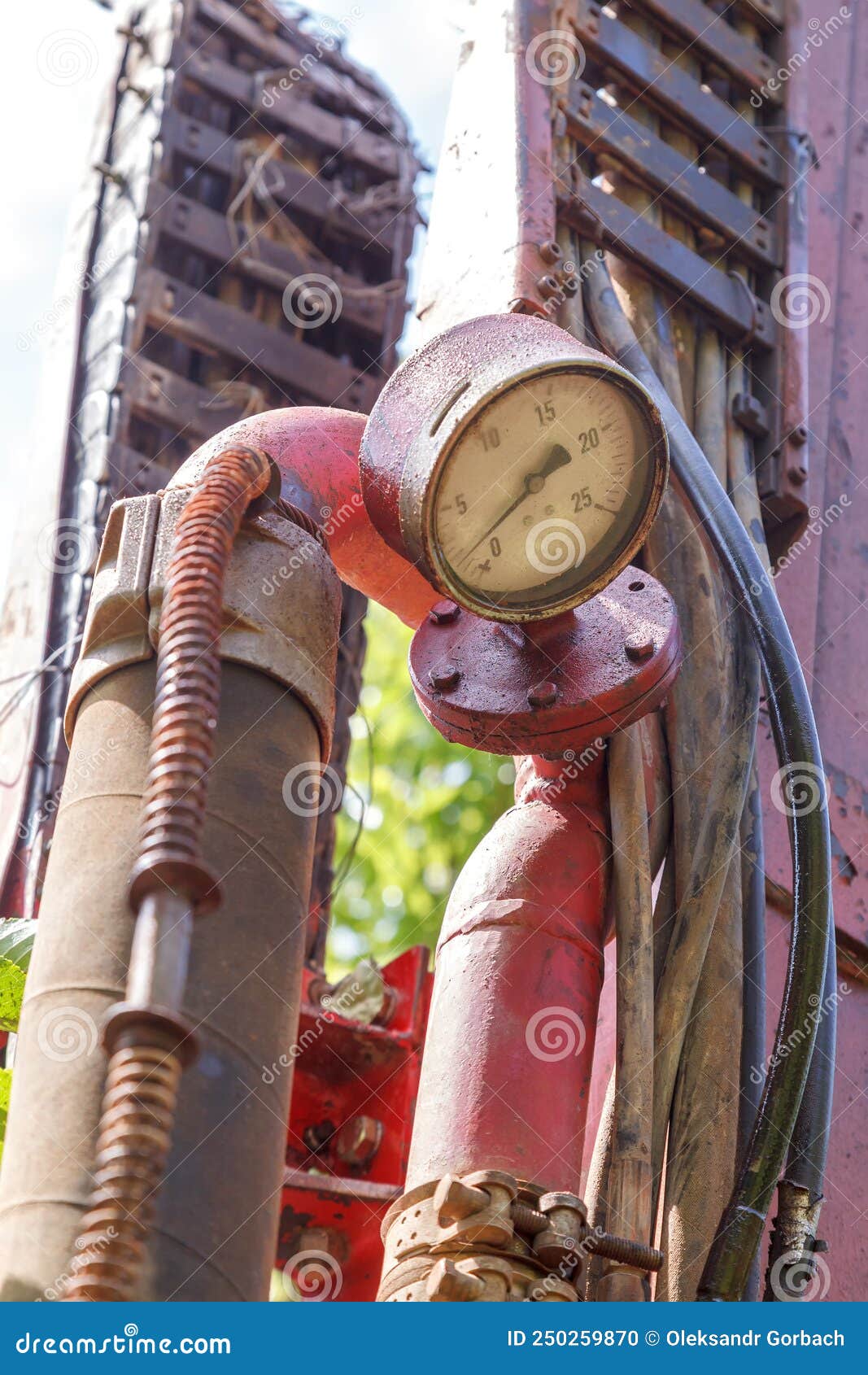 Pressure Gauge Installed in the Control Rig Stock Photo - Image of ...