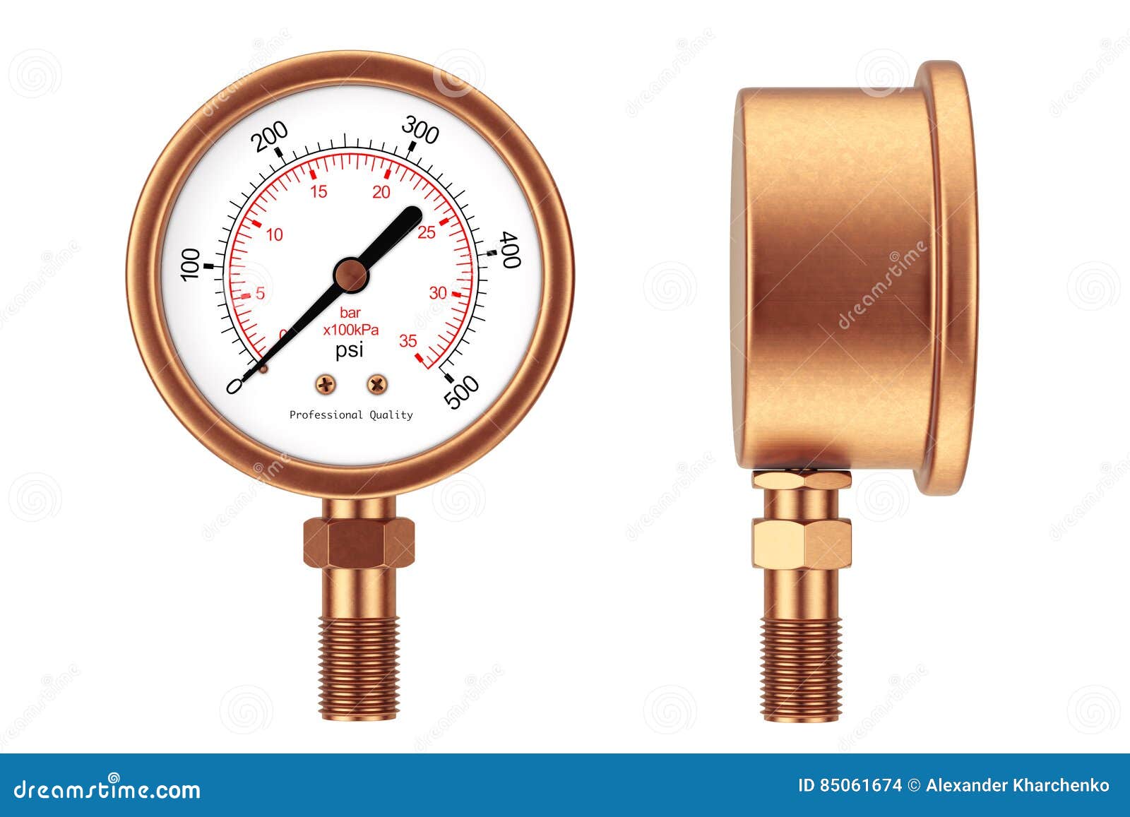 Pressure Gauge Manometer. 3d Rendering Royalty-Free Stock Image ...