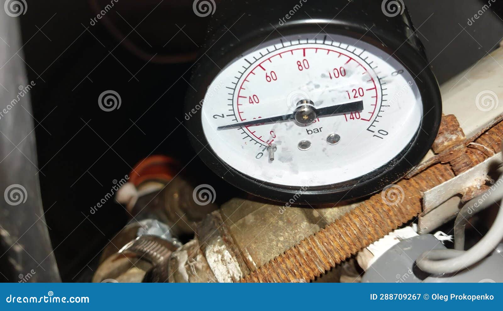 Pressure Gauge for Measuring Water Pressure in a Water Supply System ...