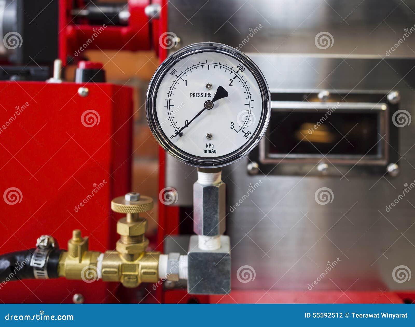 Pressure Gauge Meter Installed, Measuring Tool Equipment Stock Photo ...
