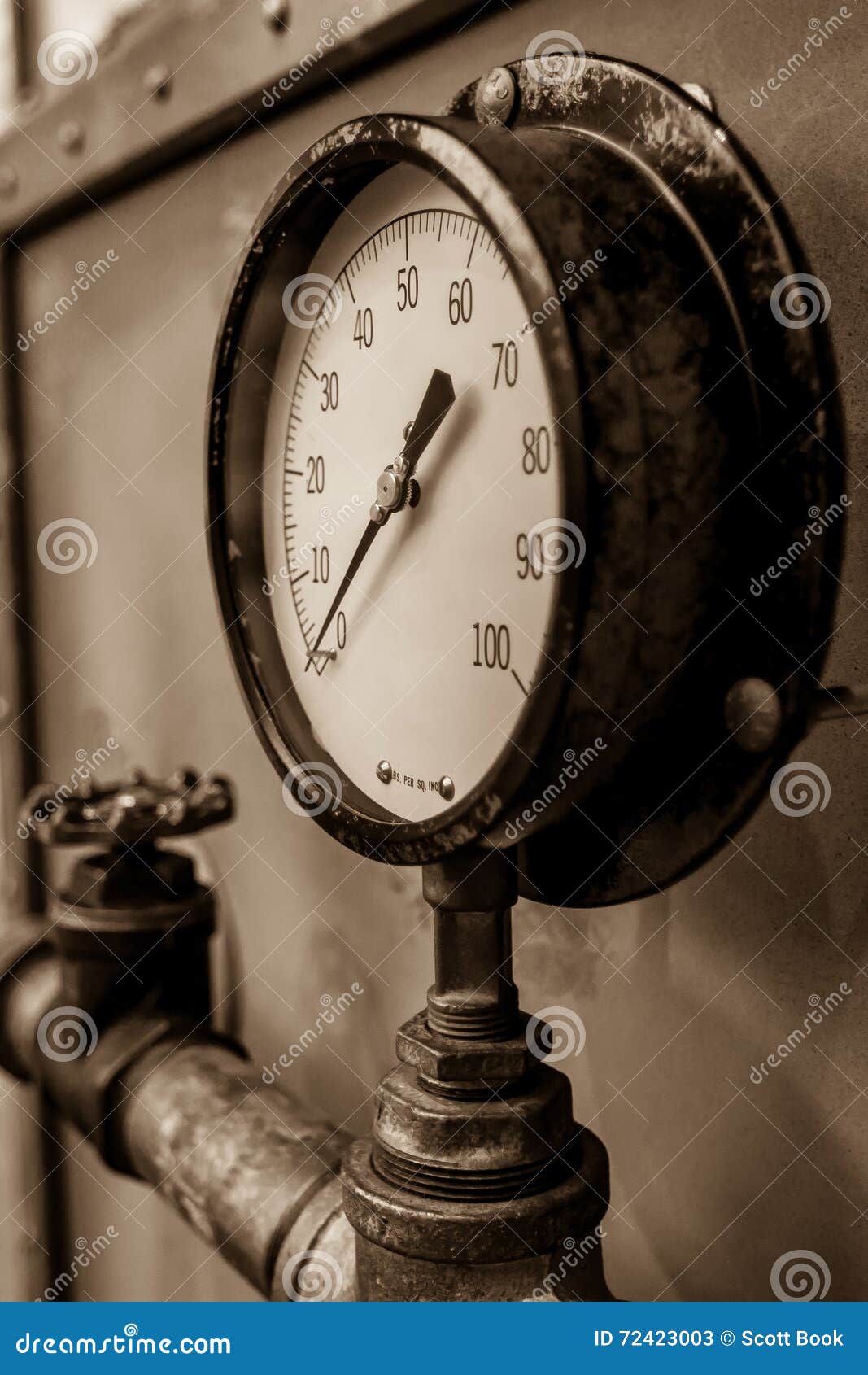 Pressure Gauge Reading Zero Stock Image - Image of pressure, numbers ...