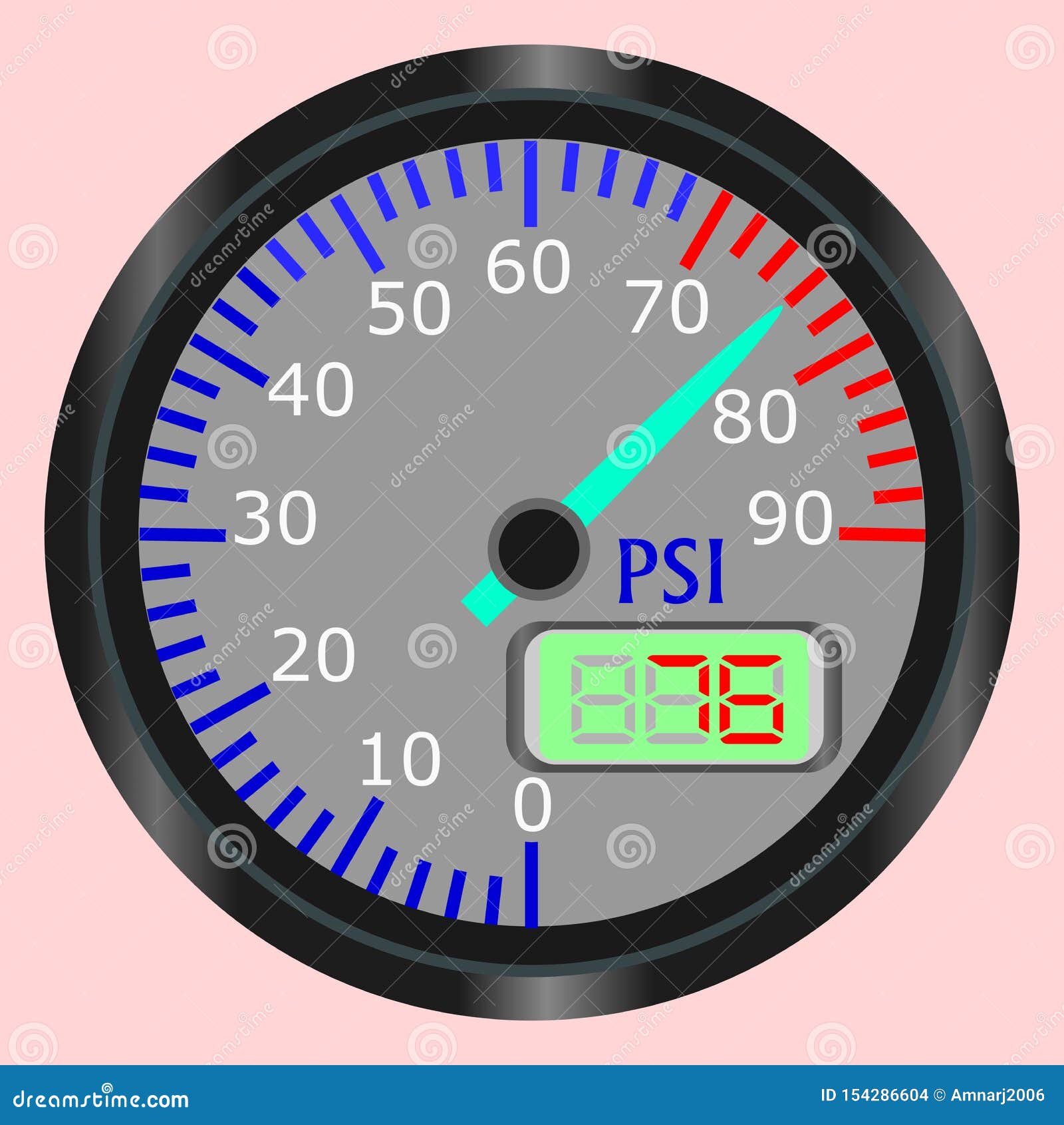 Pressure Gauge With A Separate Needle And Meter Vector Illustration ...