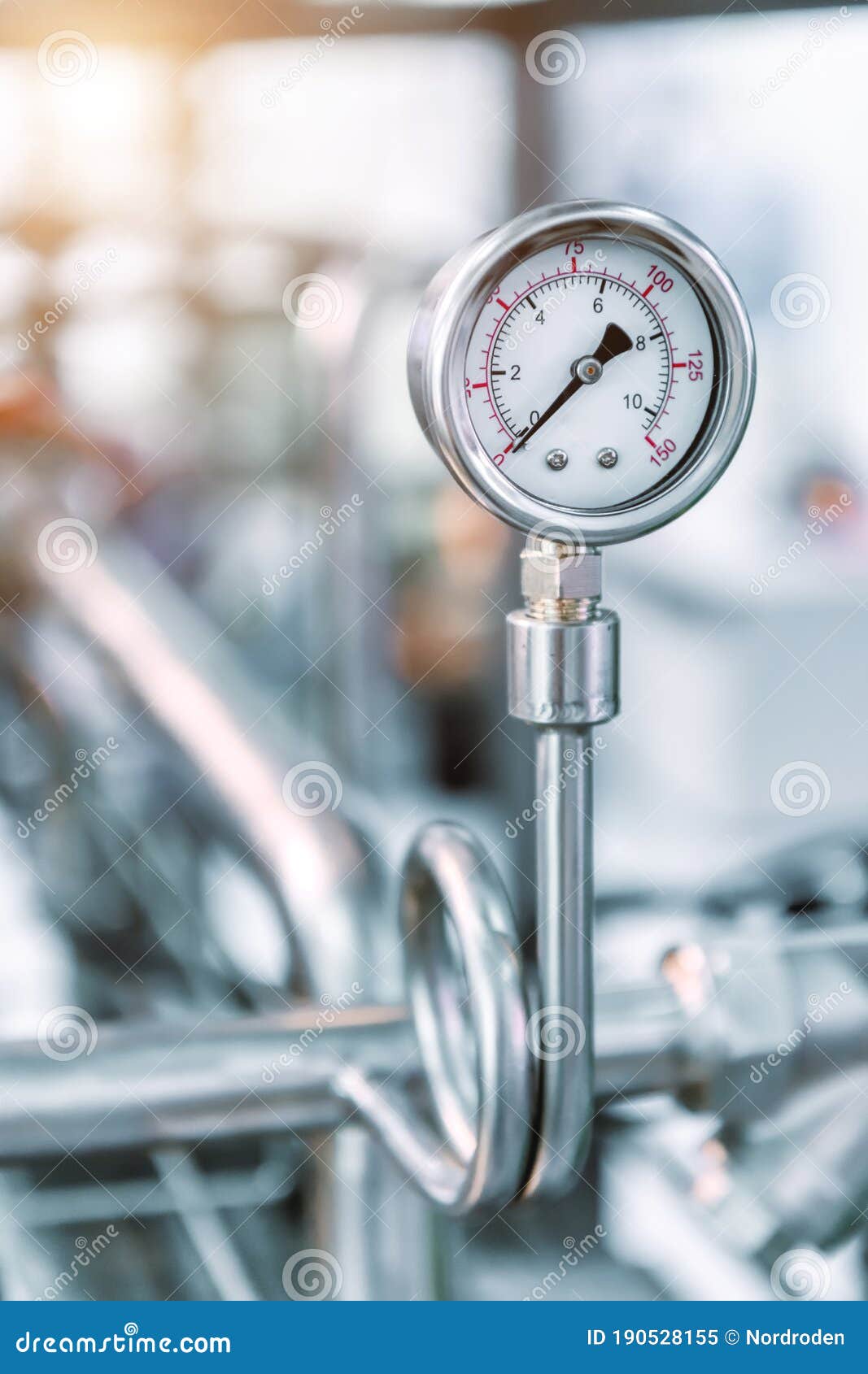 Pressure Gauges Mounted on the Pipeline. Stock Image - Image of ...