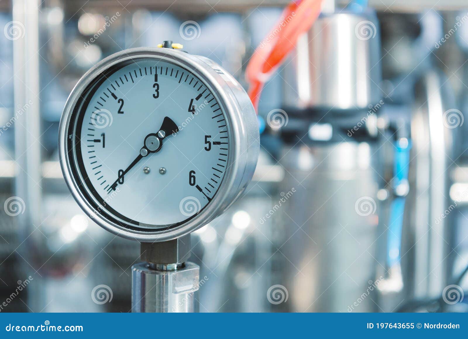Pressure Gauges Mounted on the Pipeline. Stock Image - Image of ...