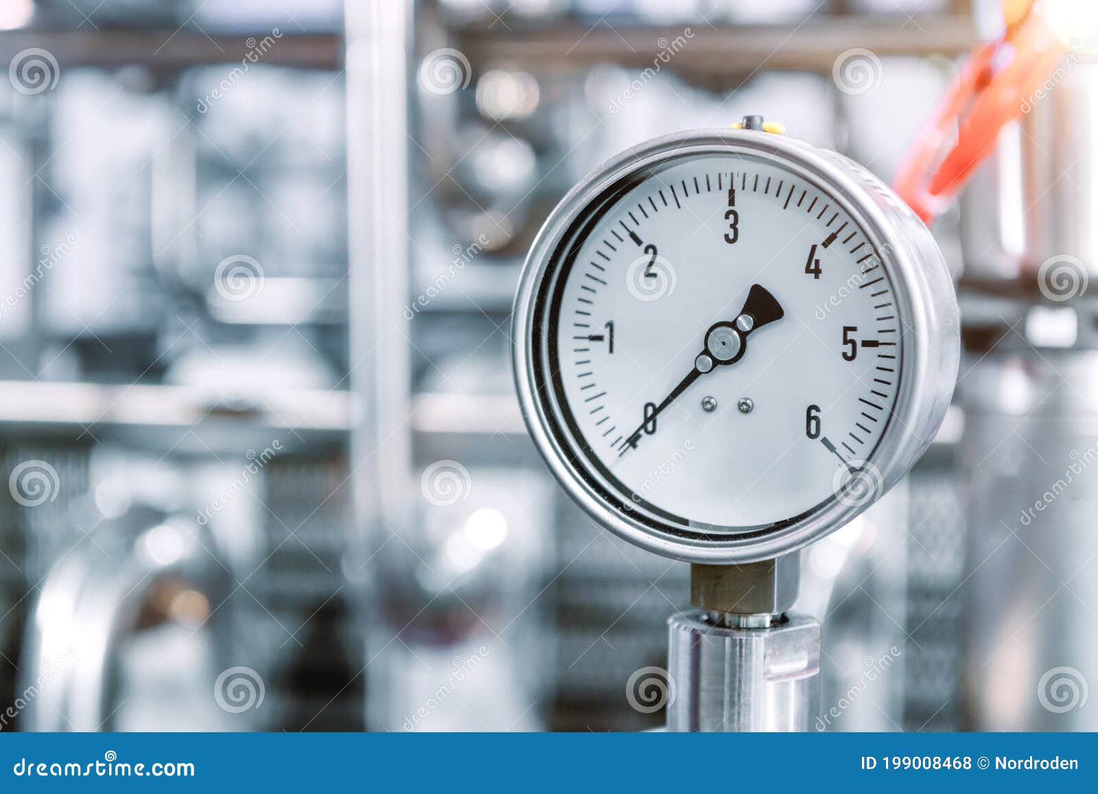 Pressure Gauges Mounted on the Pipeline. Stock Photo - Image of device ...