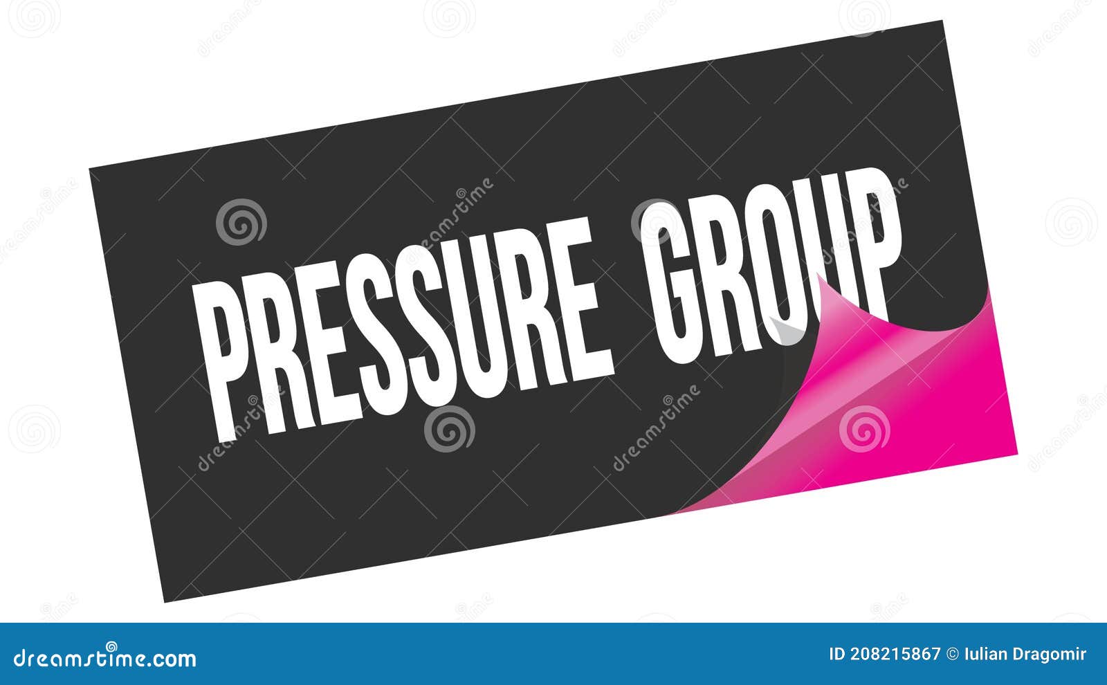 PRESSURE GROUP Text on Black Pink Sticker Stamp Stock Illustration ...