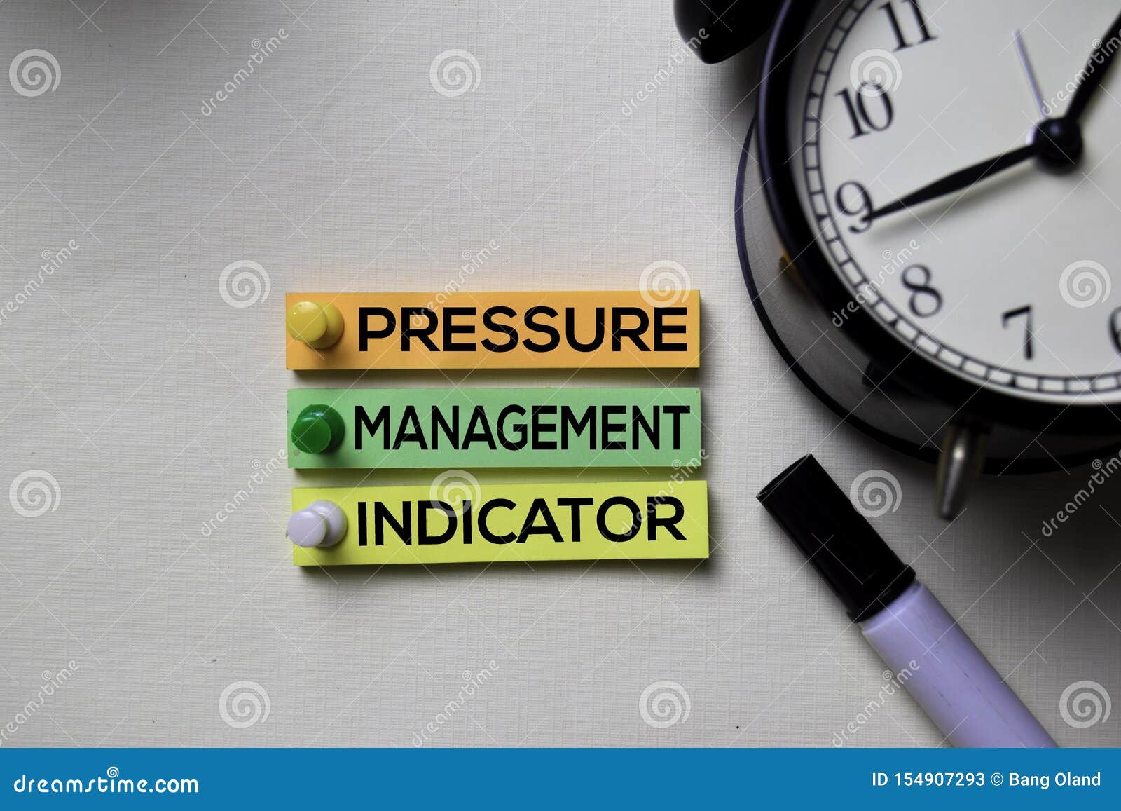 Pressure Management Indicator Text on Sticky Notes Isolated on Office ...