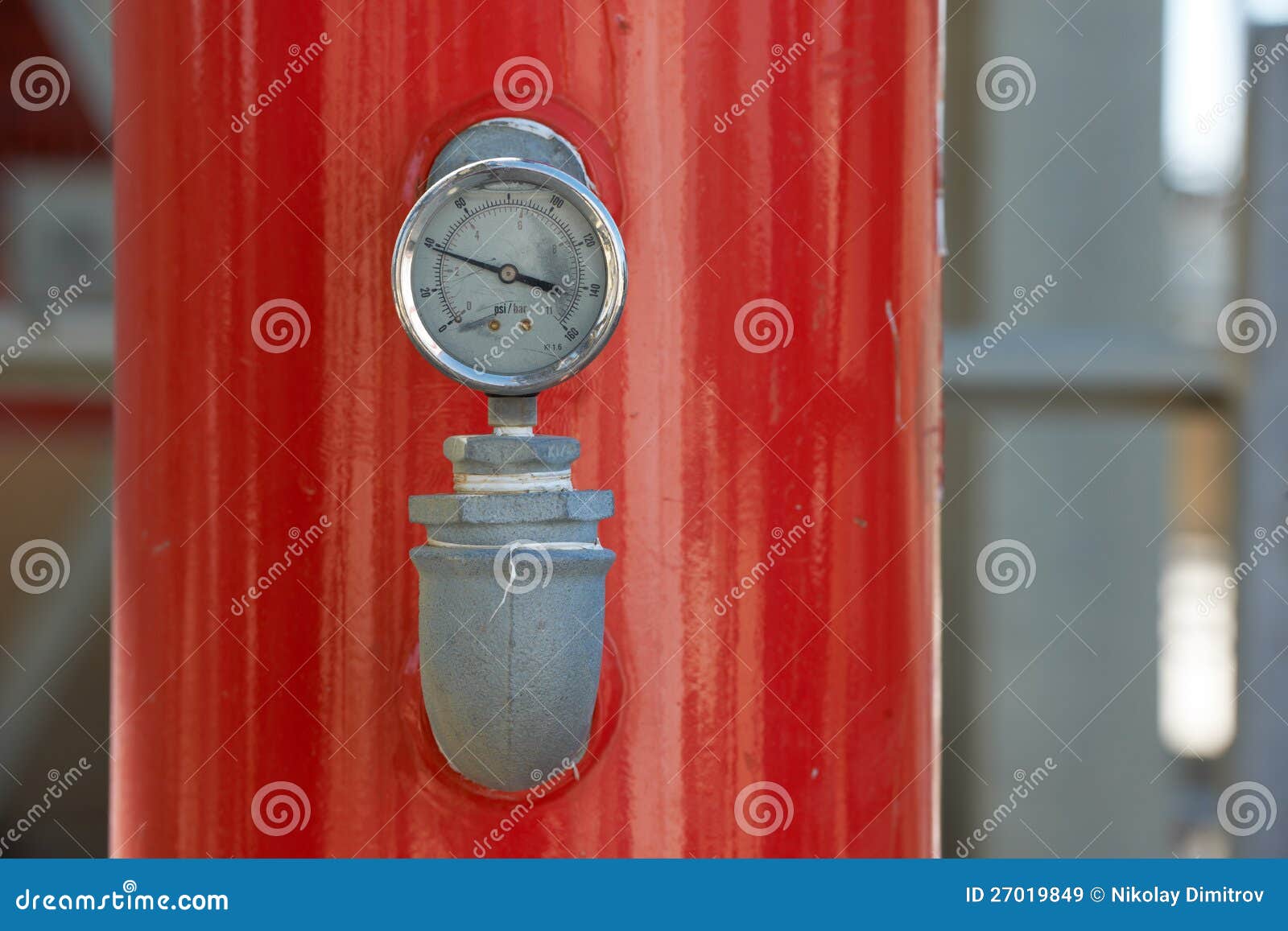 Pressure Manometer on Industry Pipe Stock Image - Image of equipment ...
