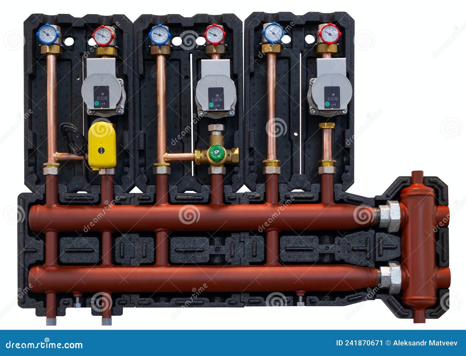 Manometer Installed On The Pipeline. Pressure Gauge In Pipes Stock ...